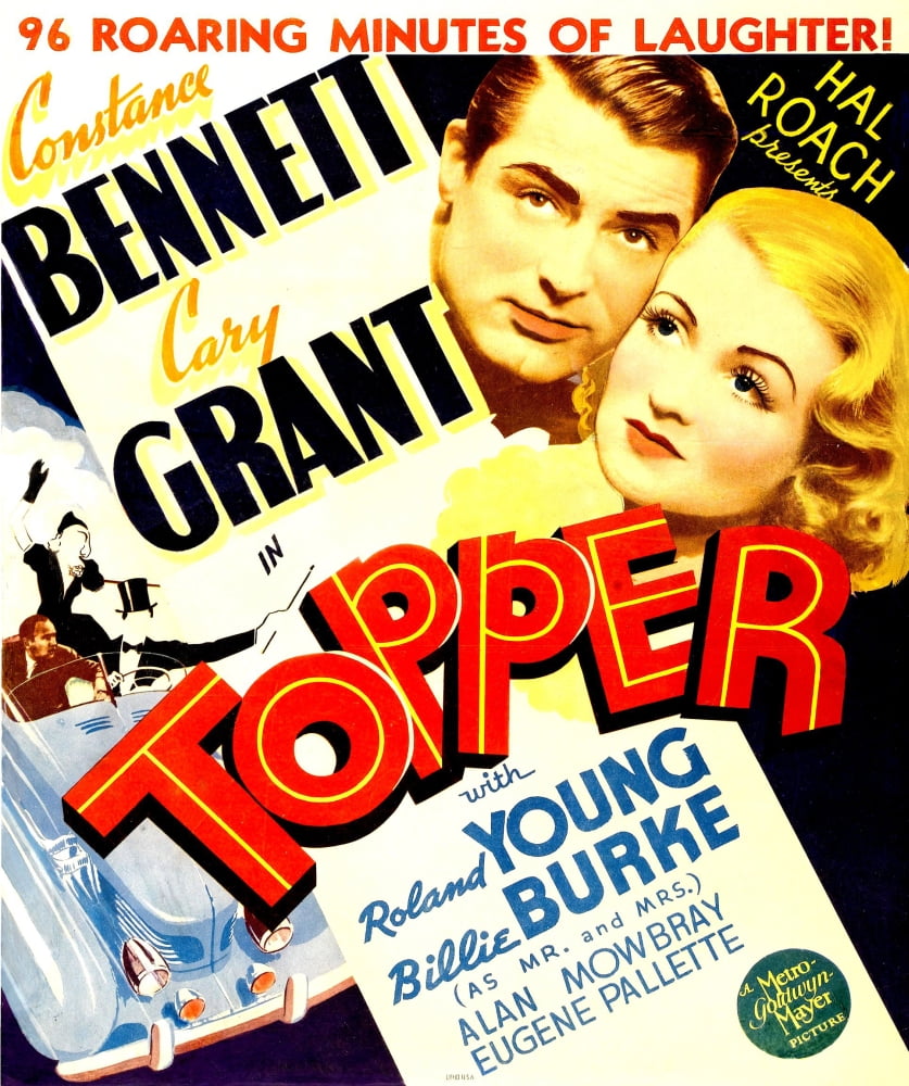 Topper From Left: Cary Grant Constance Bennett On Window Card 1937 ...