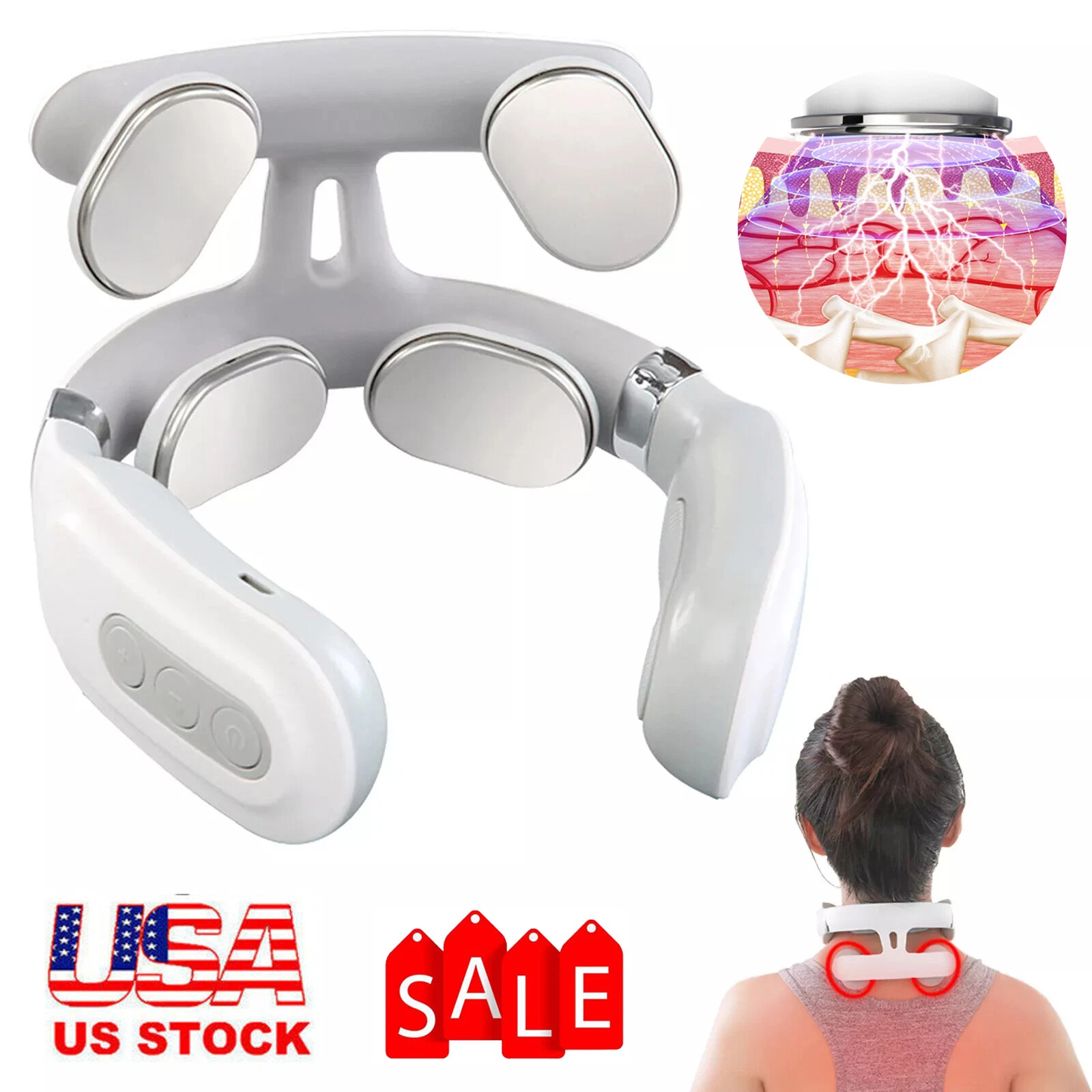 Topperfectmall Neck Massager with Heat Relax Neck Shoulder Pain Heating ...