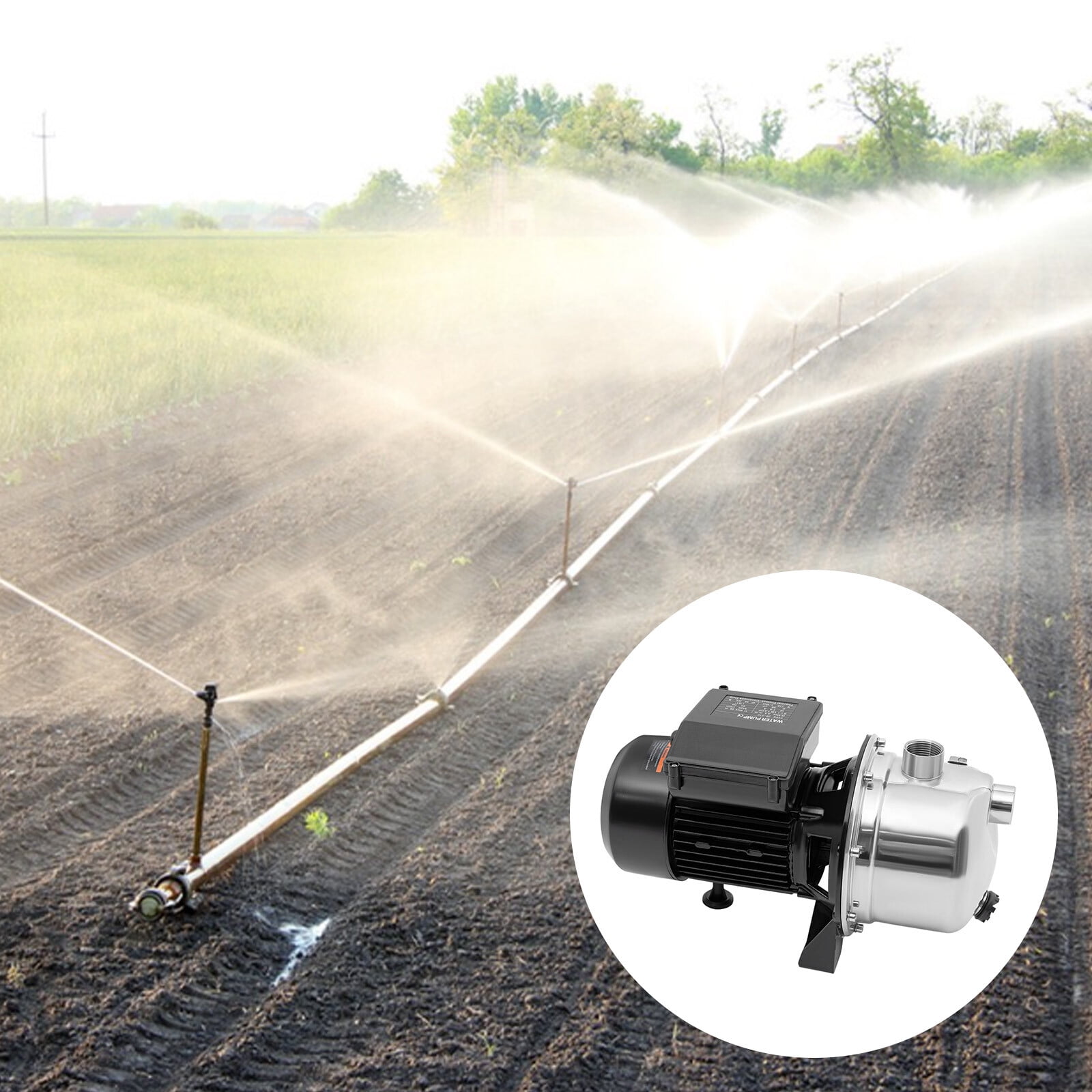 ToppiJoy 1.5 HP Shallow Well Pump, Garden Jet Pump, Stainless Steel ...