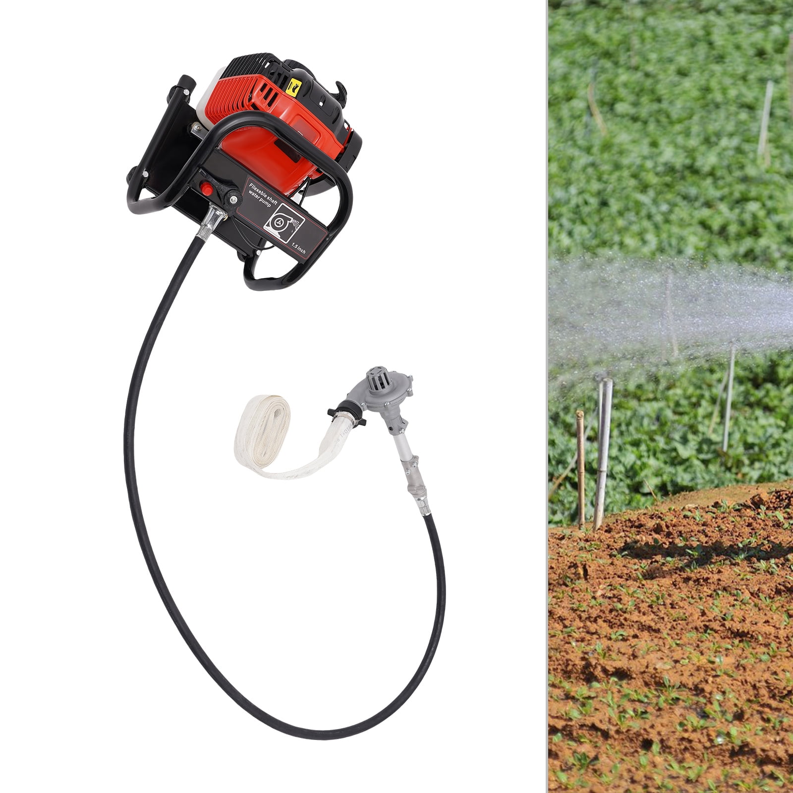 ToppiJoy 1.5in 31cc Portable Gas Engine Water Pump, Water Transfer Pump ...