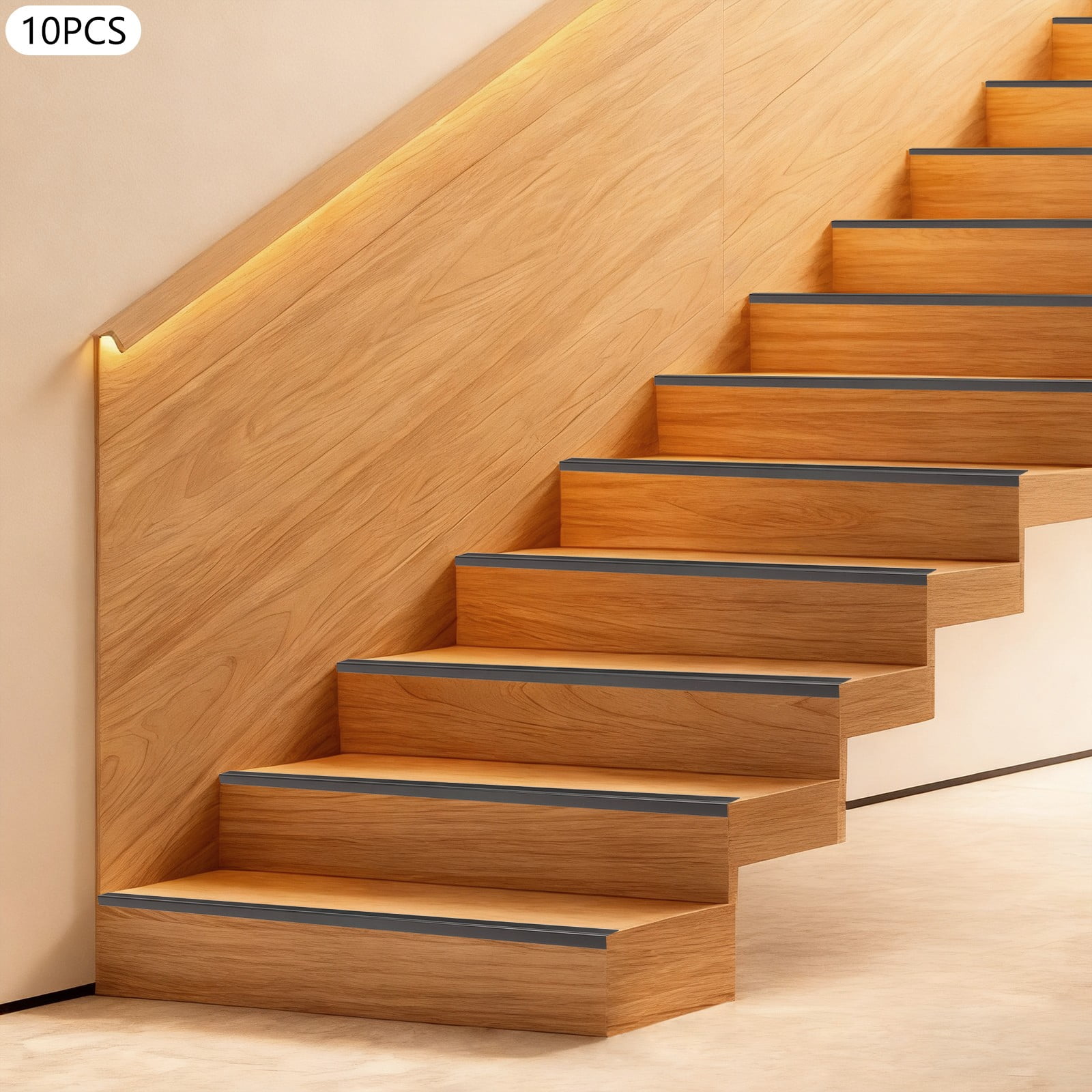 ToppiJoy 10-Pack Stair Edge Protector, Aluminum Stair Nosing with Anti ...