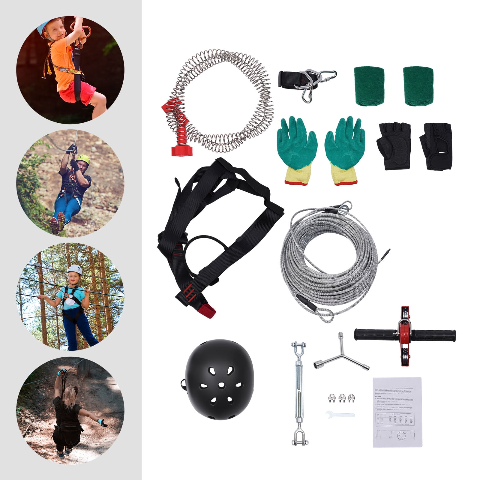 ToppiJoy 120ft Zip Lines for Kids and Adults Outdoor Zipline Kits for ...