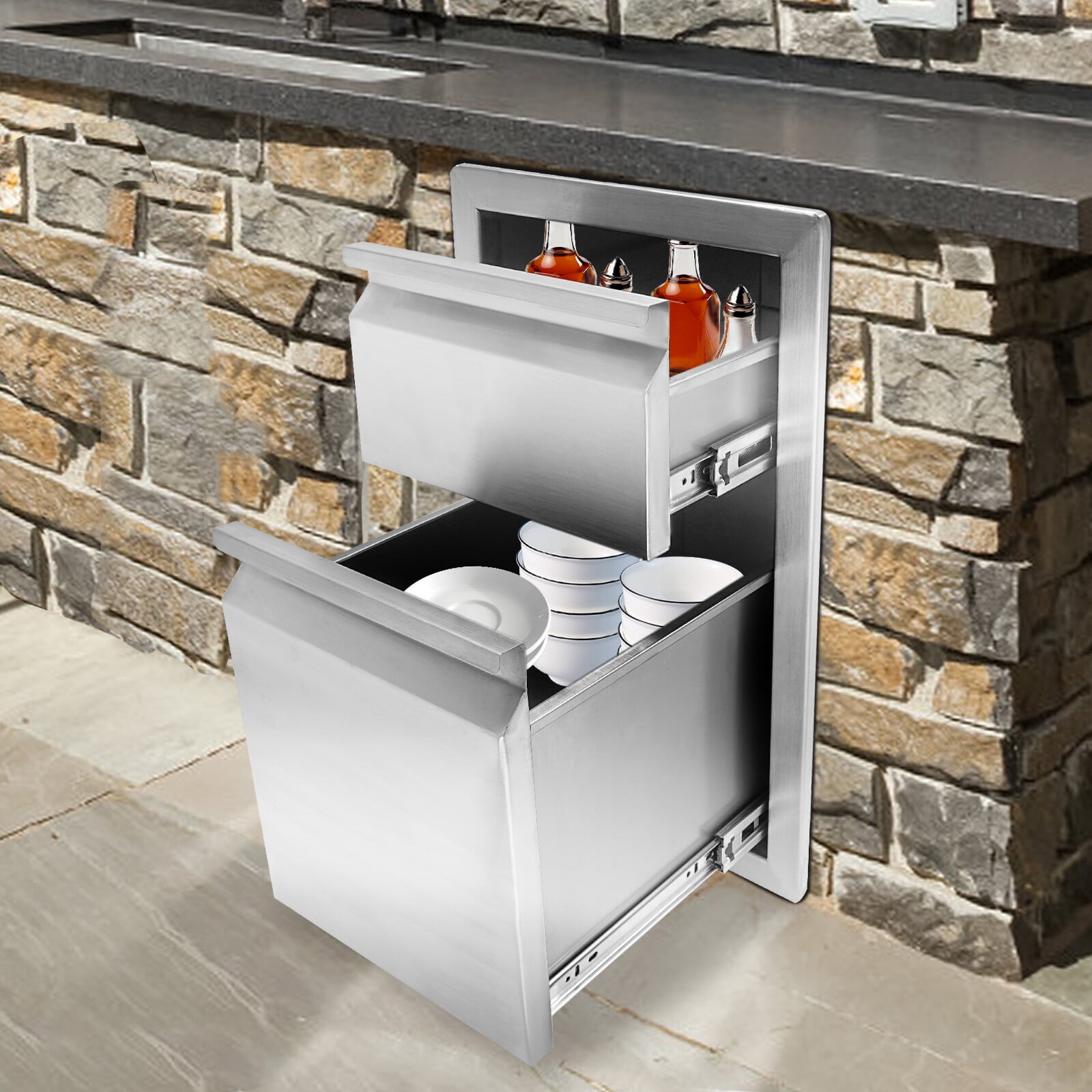 ToppiJoy 13*20.5*21in Stainless Steel Outdoor Kitchen Drawers, BBQ ...