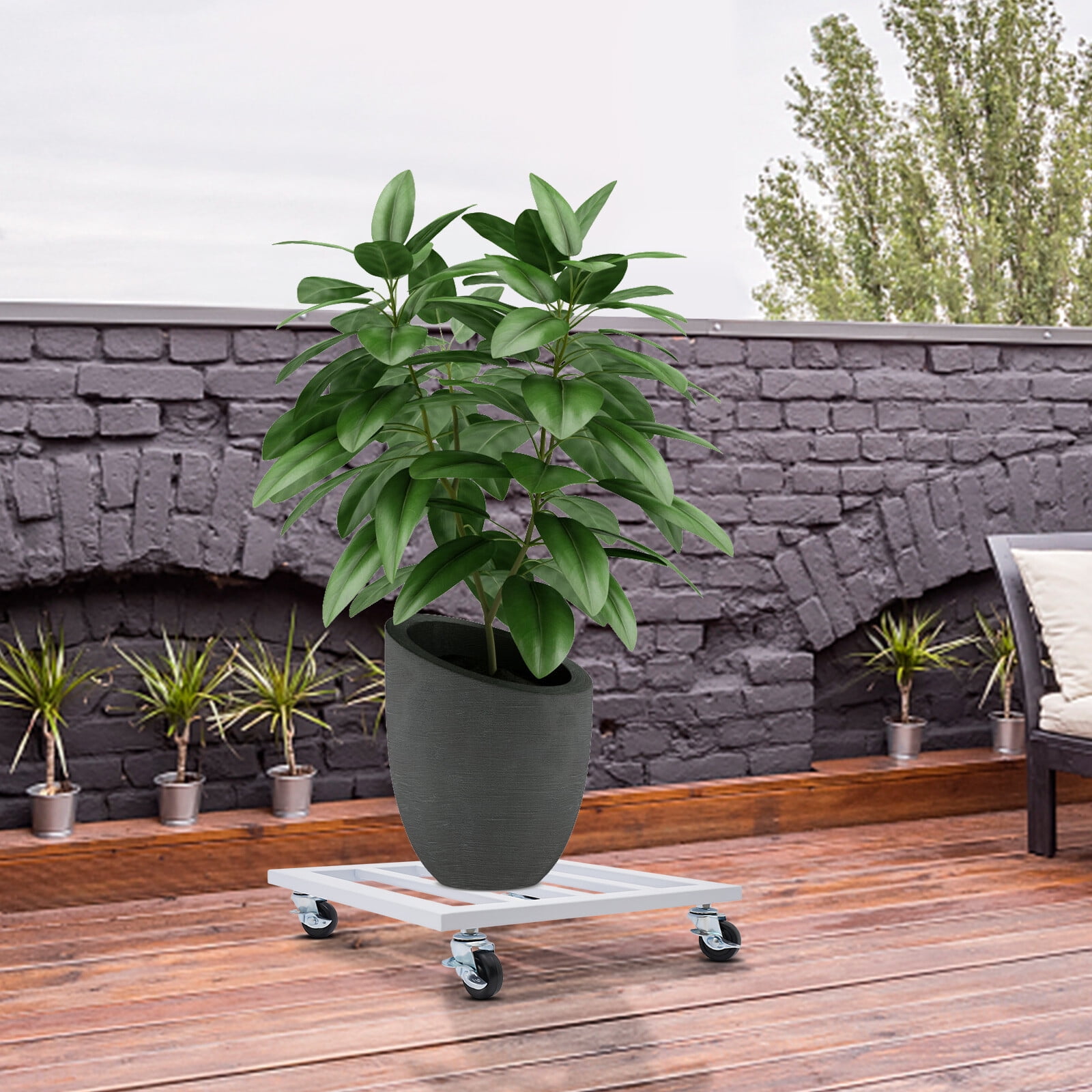 ToppiJoy 14 Inch Plant Rolling Stand, Plant Caddy with Wheels 360 ...