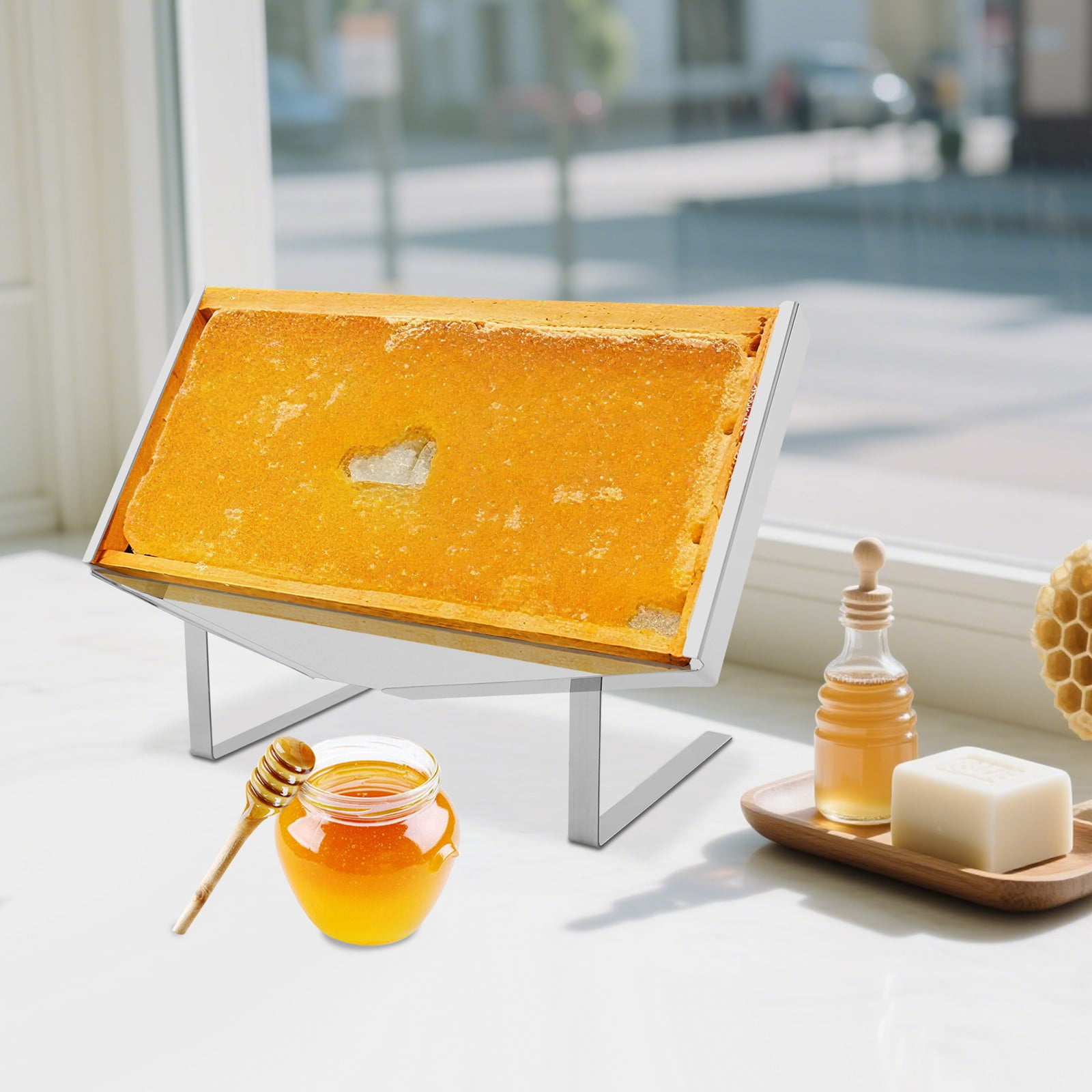 ToppiJoy 15.75*8.66in Honeycomb Frame Display Stand, Lightweight Honey ...