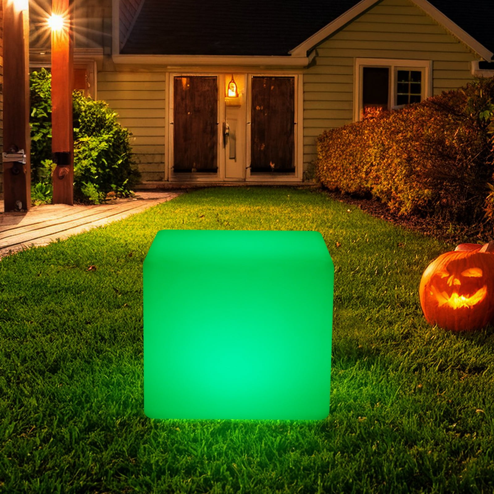 ToppiJoy 17in Portable LED Cube Chair Light,16 RGB Color Change LED ...