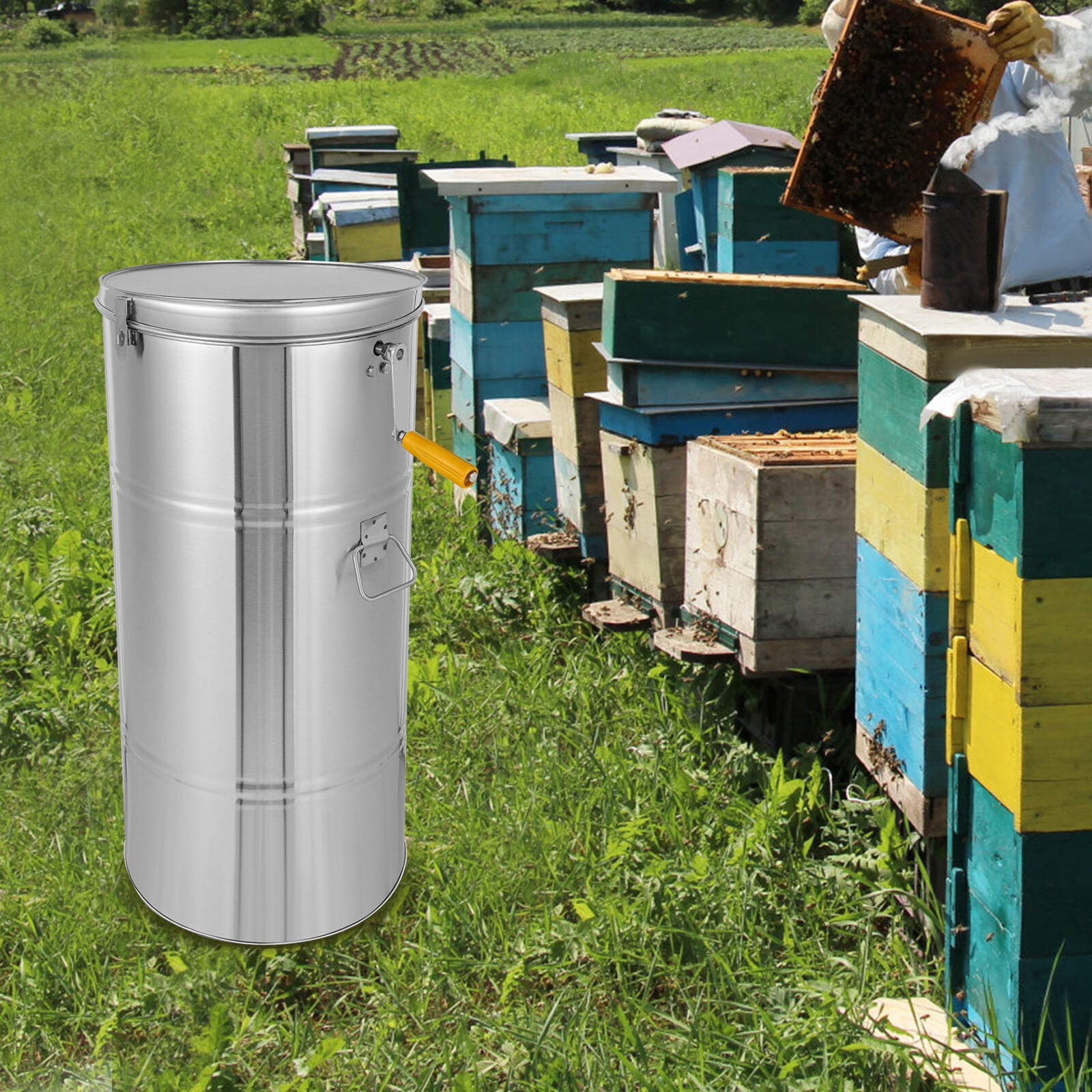 ToppiJoy 2 Frame Honey Extractor, Honey Separator Stainless Steel ...