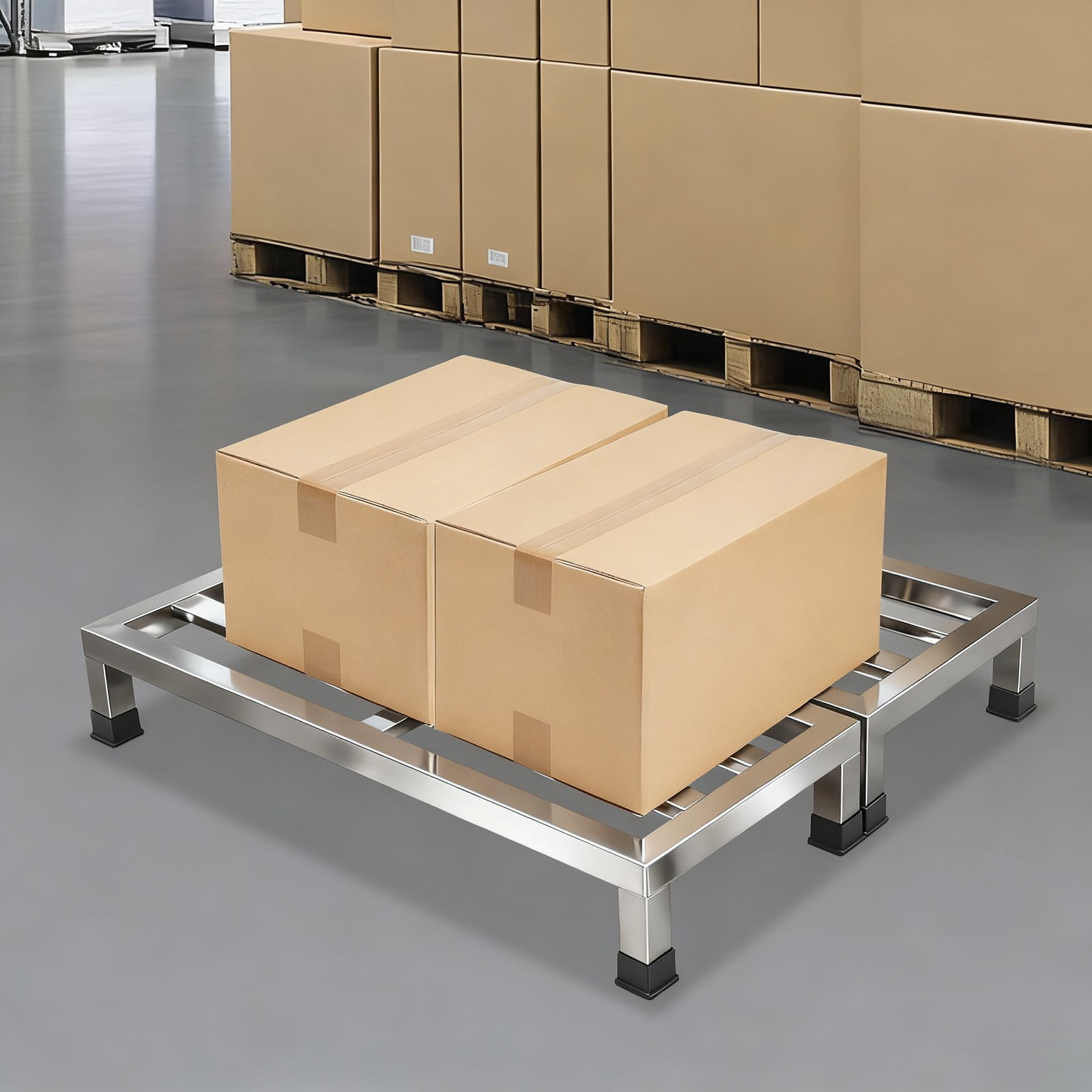 ToppiJoy 2 Pack Dunnage Rack, Stainless Steel Dunnage Rack, Commercial ...