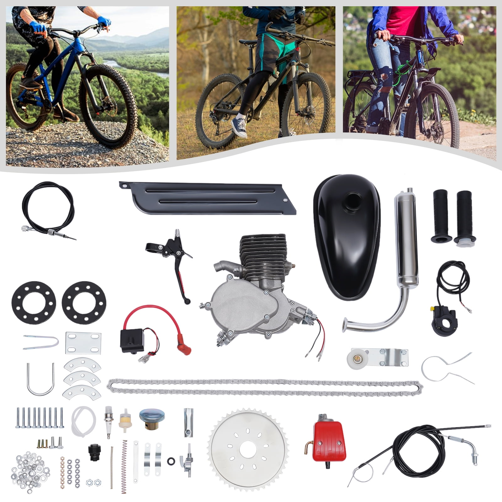 ToppiJoy 2-Stroke Bicycle Engine Kit, 50mmx40mm Bore & Stroke, 1.9kw ...