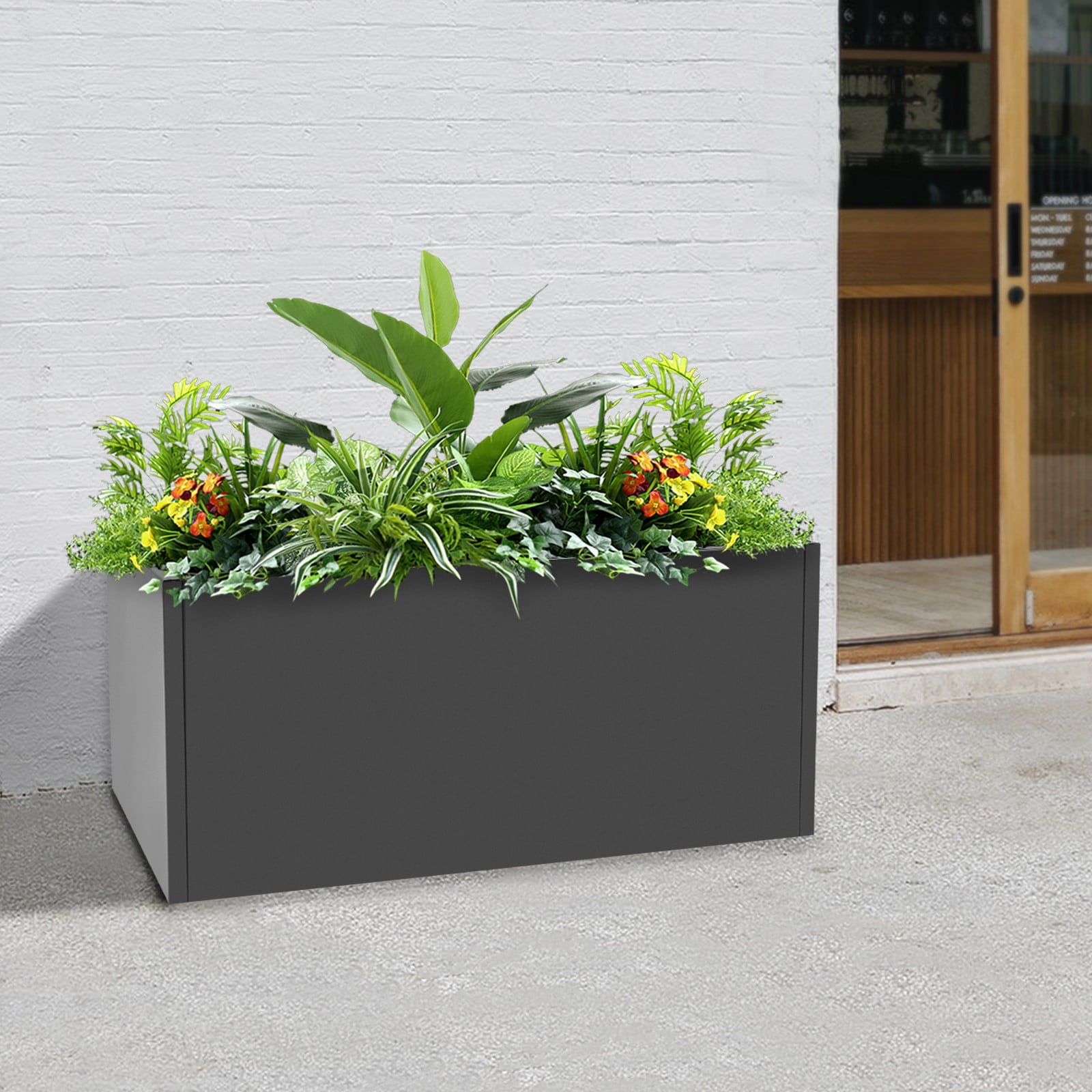ToppiJoy 22in Rectangular Planter Box, Tall Steel Metal Planter Large ...