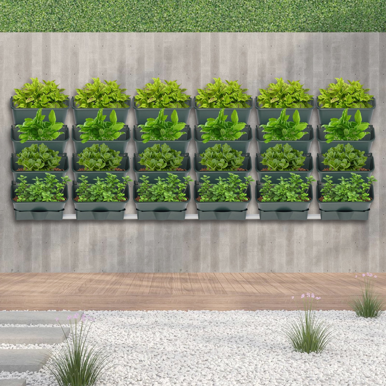 ToppiJoy 24 Planters Hanging Vertical Wall Planter, Stackable Wall ...