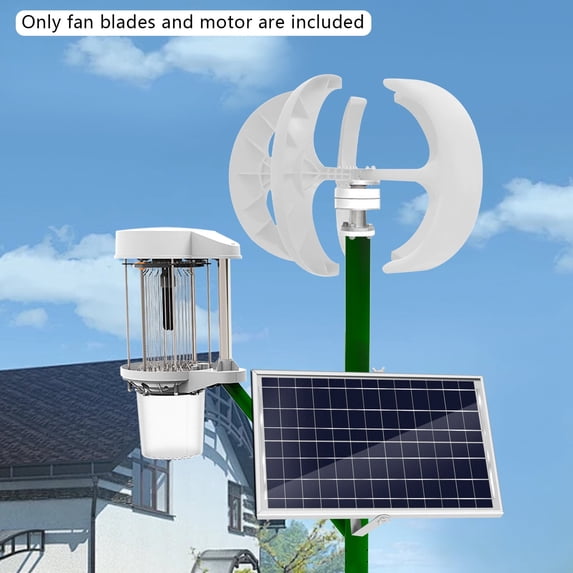 ToppiJoy 24V 600W Wind Turbine Generator White Lantern Vertical Axis ...