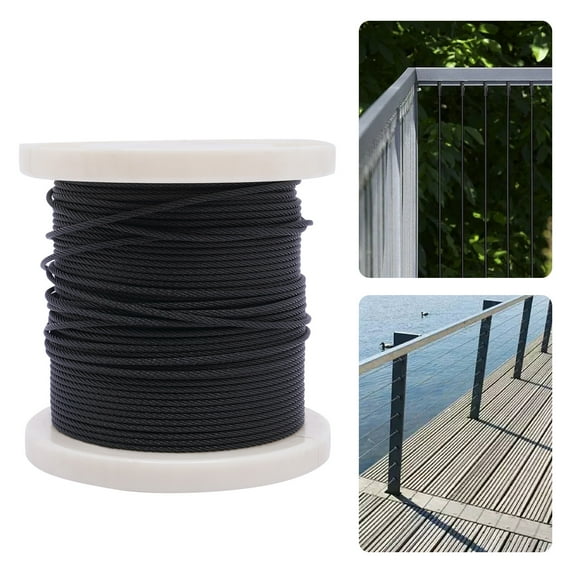 ToppiJoy 250FT Stainless Steel Wire Rope, 1/8" Black Multifunctional ...