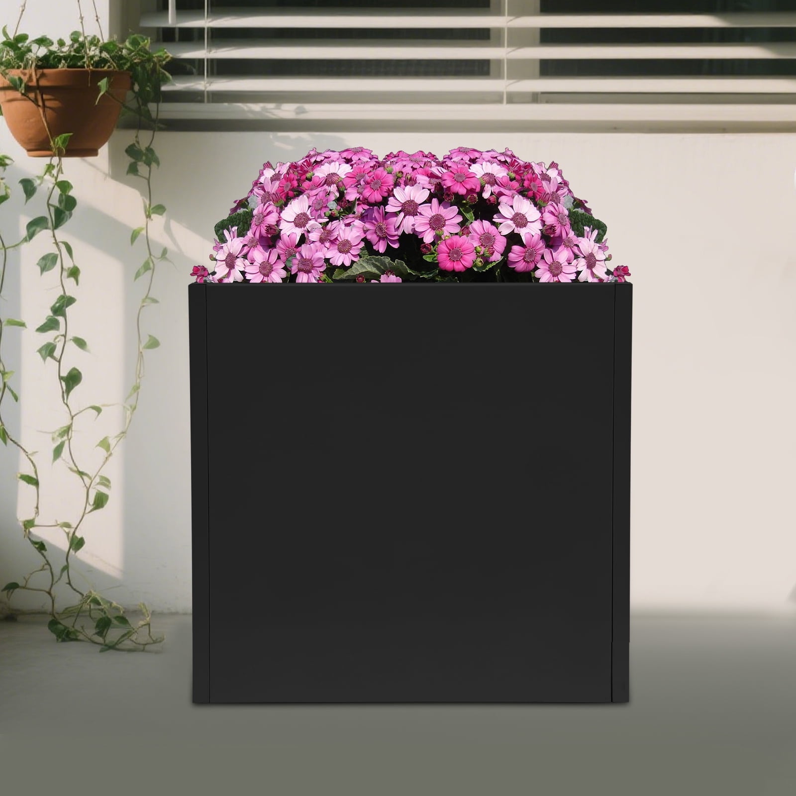 ToppiJoy 26*26*26in Metal Square Planter Box, Galvanized Steel Long Box ...