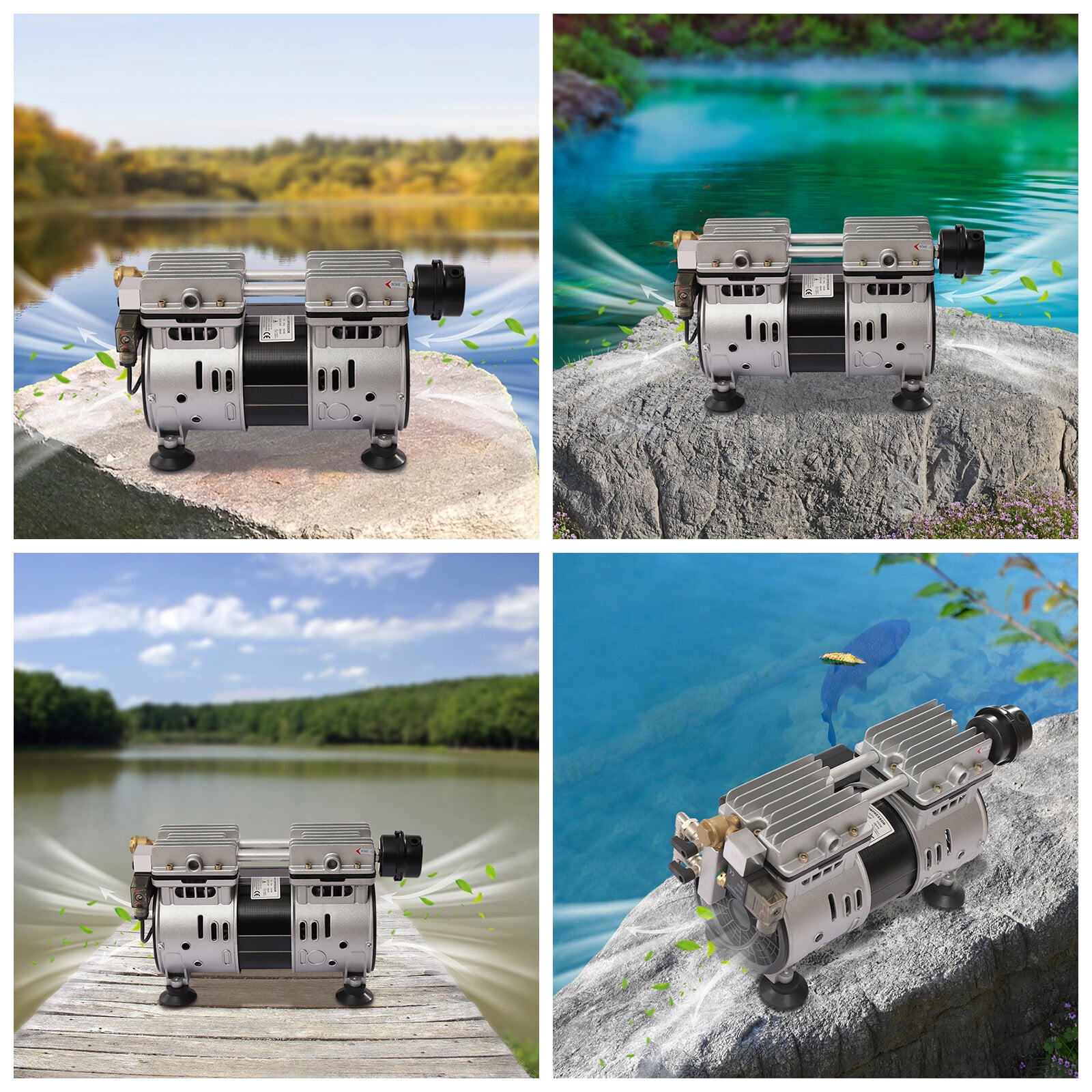 ToppiJoy 3/4 HP 110V 1680rpm Pond Aerator Motor, Air Pump Compressor ...