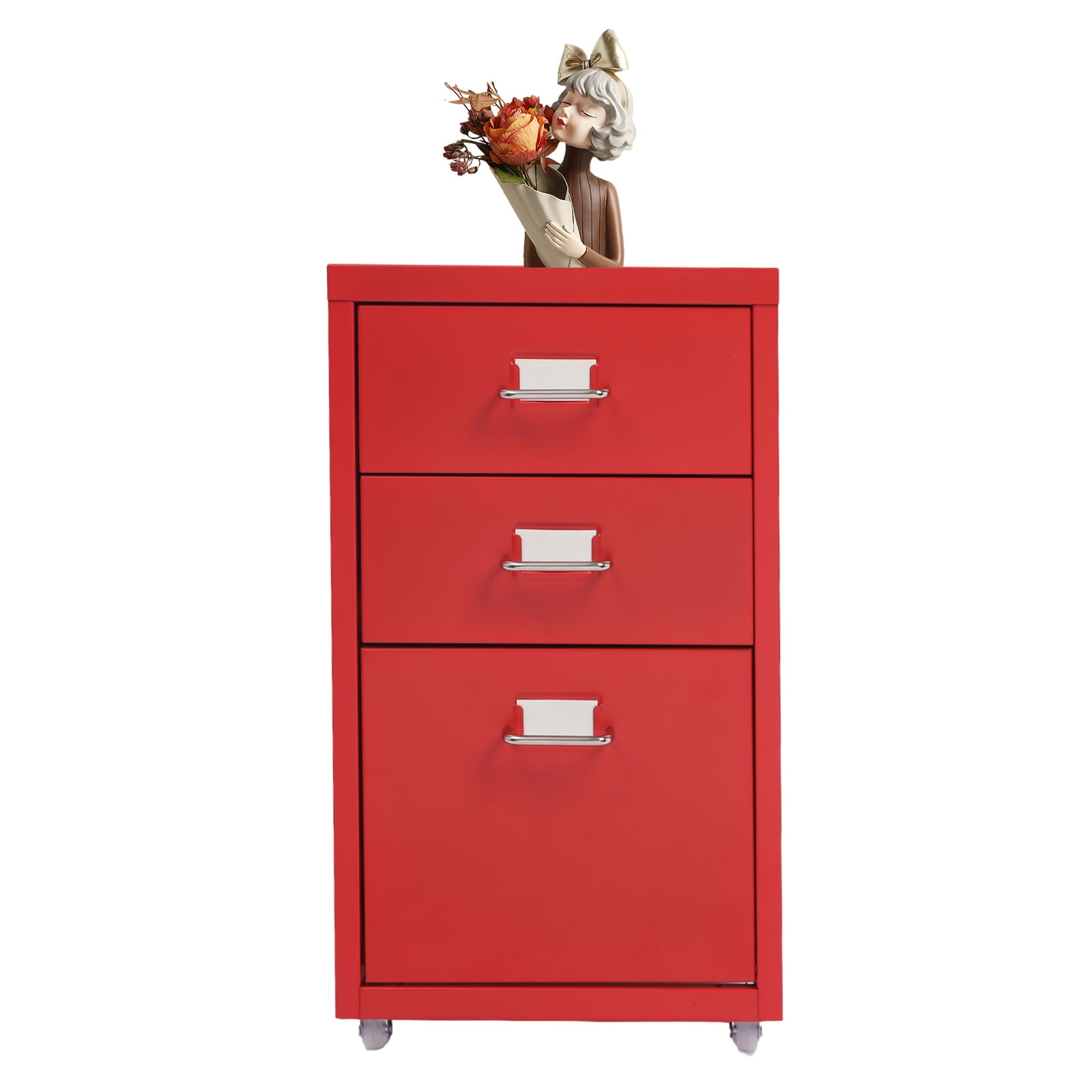 ToppiJoy 3 Drawers Mobile Office File Cabinet with Wheels, Metal ...