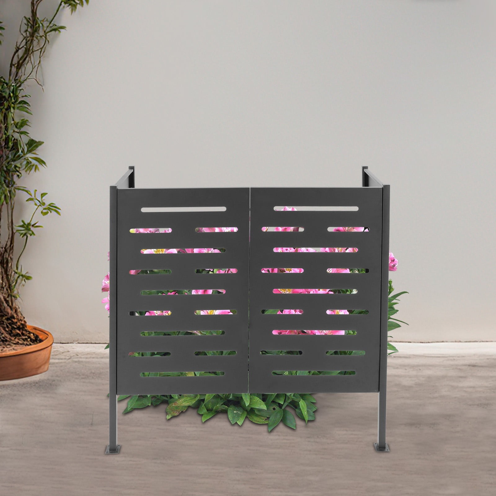 ToppiJoy 3-Panels AC Fence for Outside Unit, Outdoor Privacy Screen ...