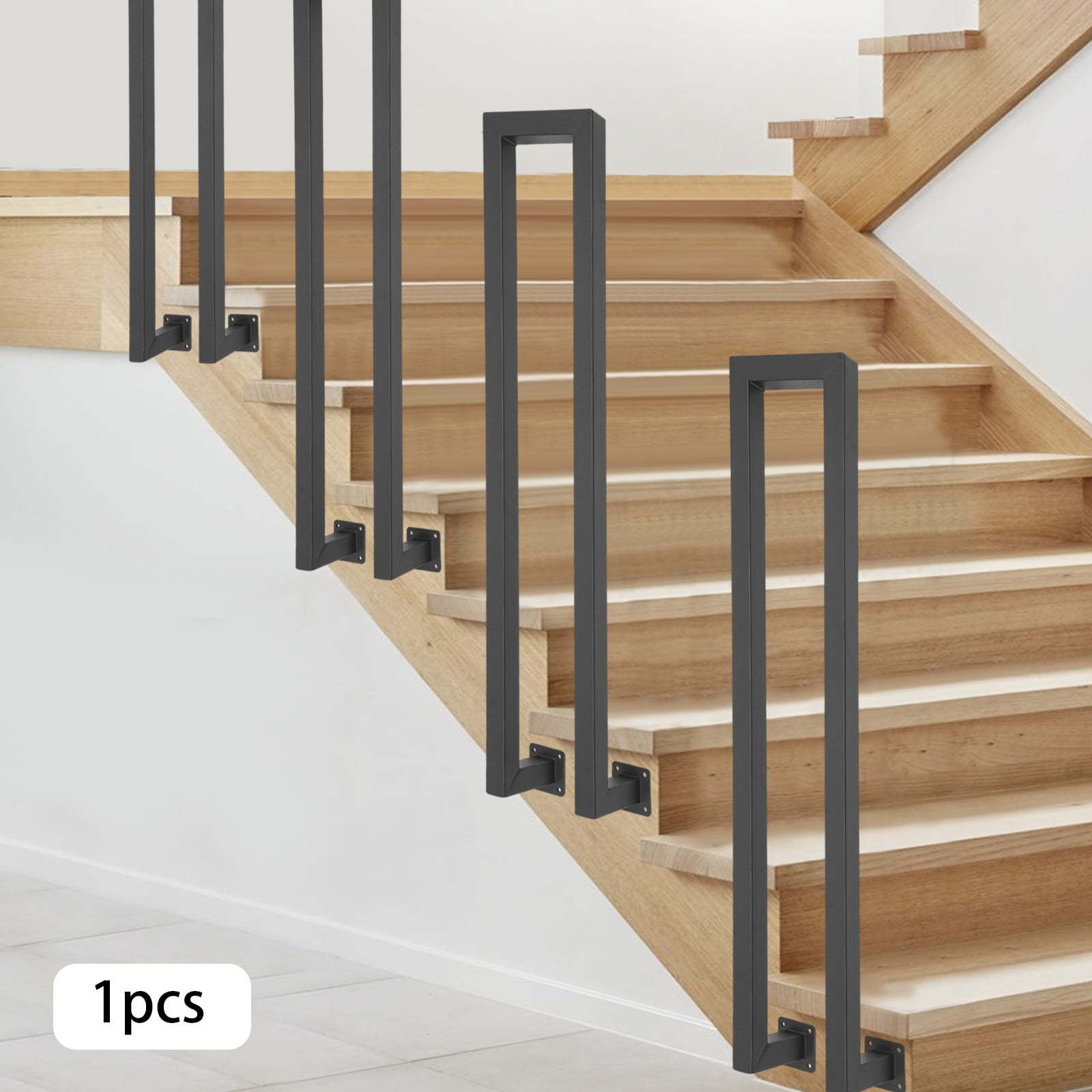 ToppiJoy 33.5in N-Shaped Side Mount Stair Railing, Stair Railing for ...