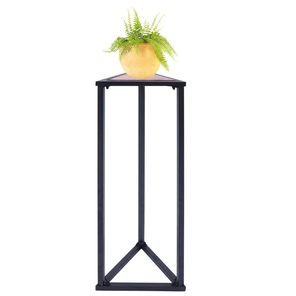 ToppiJoy 35.4 Inch Triangular Plant Stand, Black Metal Frame Flower ...