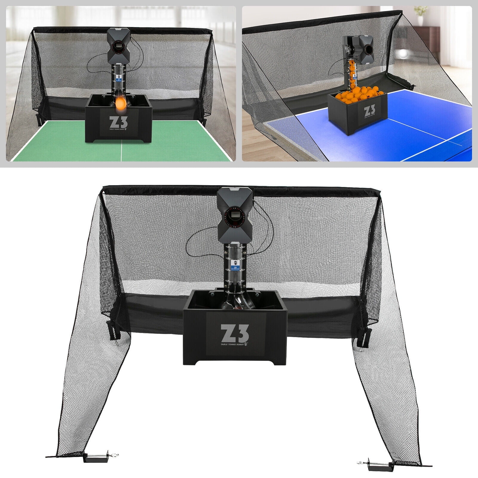 ToppiJoy 35-90 Balls/Min Ping Pong Ball Machine with Net, Automatic ...