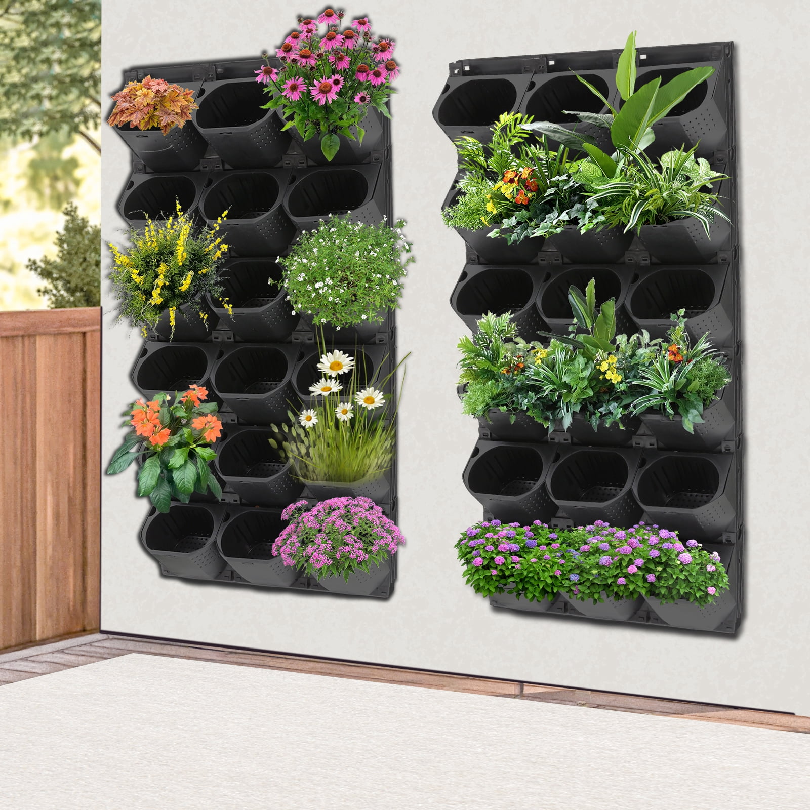ToppiJoy 36 Slots Pots Hanging Vertical Garden Wall Planter,for Yard ...