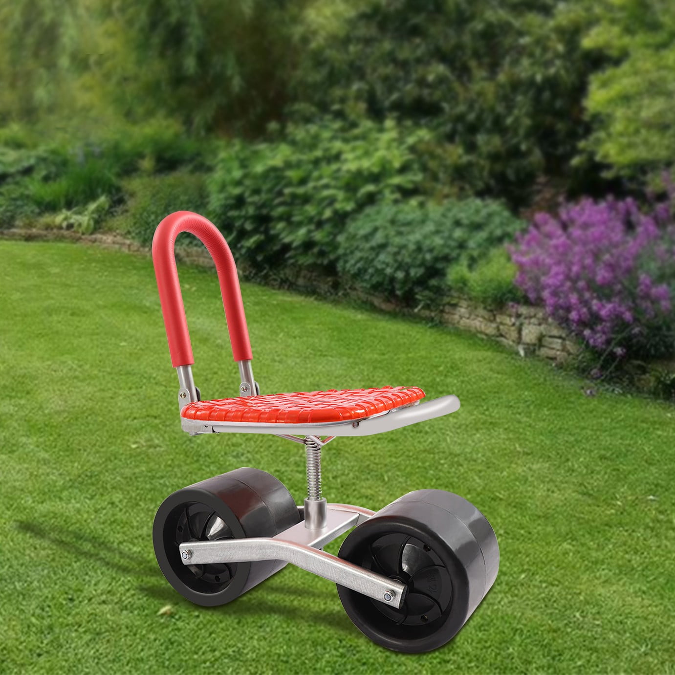 ToppiJoy 360° Rotation Stable Garden Cart Rolling Stool Work Seat Cart,Gardening Helper with 3 ...