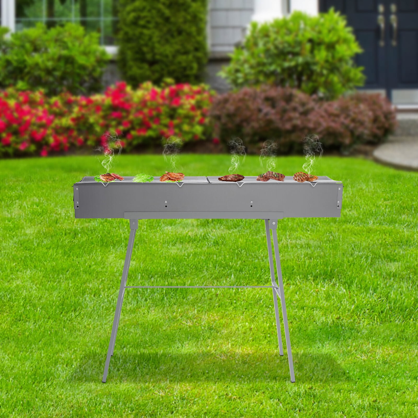 ToppiJoy 39 Inch Foldable Barbecue Grill with 2 Grill Meshes Heavy Duty ...