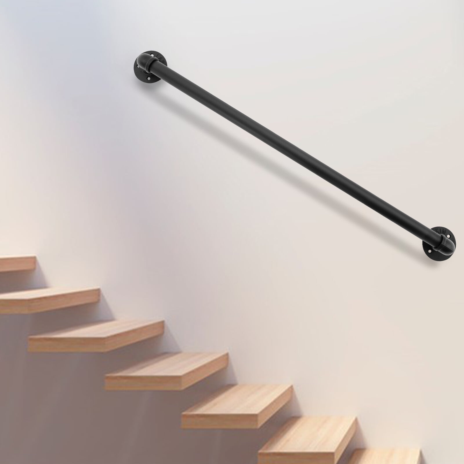 ToppiJoy 3FT Stair Handrail, Metal Staircase Handrail, Pipe Stair ...