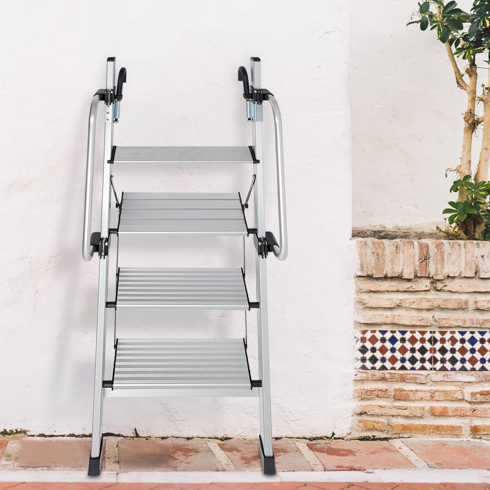 ToppiJoy 4-Step Aluminium Bunk Bed Ladder Hold up to 330.69lbs, Ladder ...