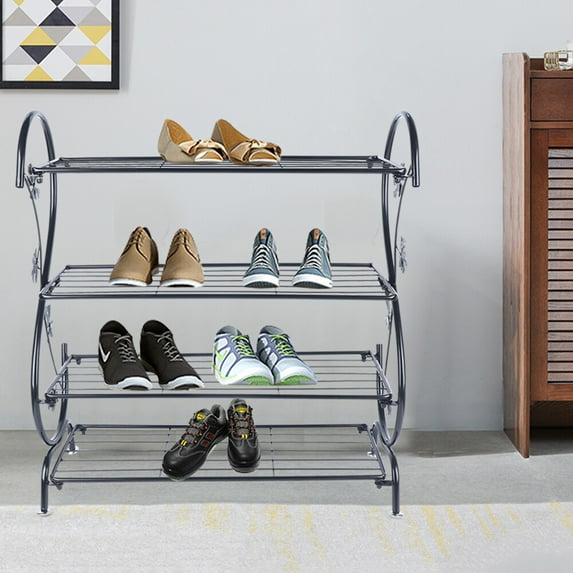 ToppiJoy 4-Tier Adjustable Shoe Rack, Shoe Shelf Storage Organizer ...