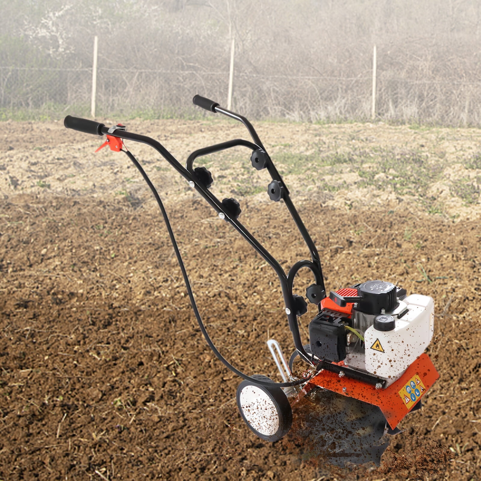 ToppiJoy 42CC 2-Stroke Garden Tiller/Cultivator Gas Powered Hand Rotary ...