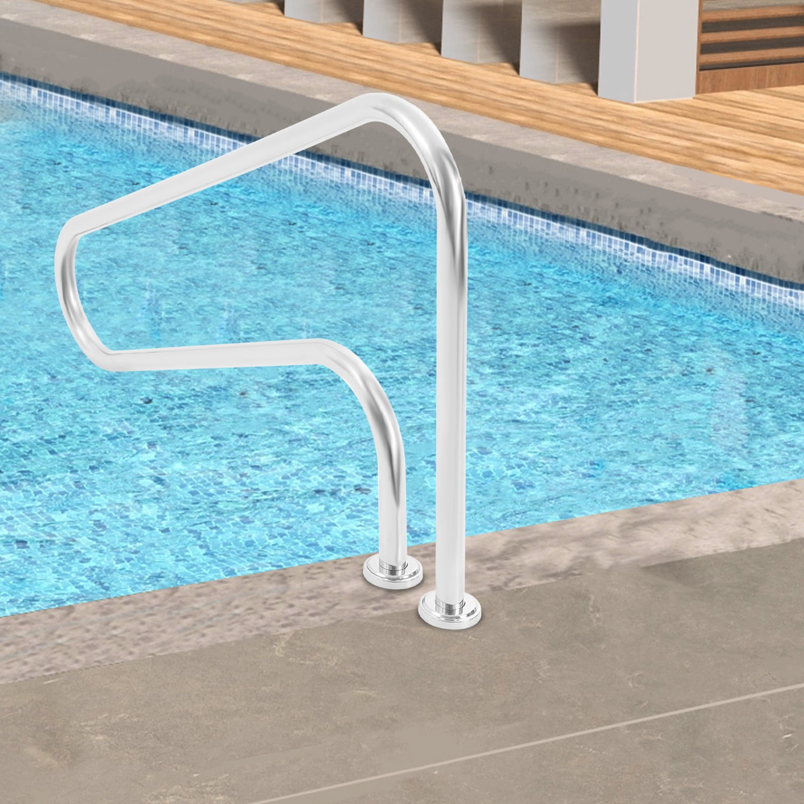 ToppiJoy 49*32in Pool Handrail Swimming, Stainless Steel Perfect Handle ...