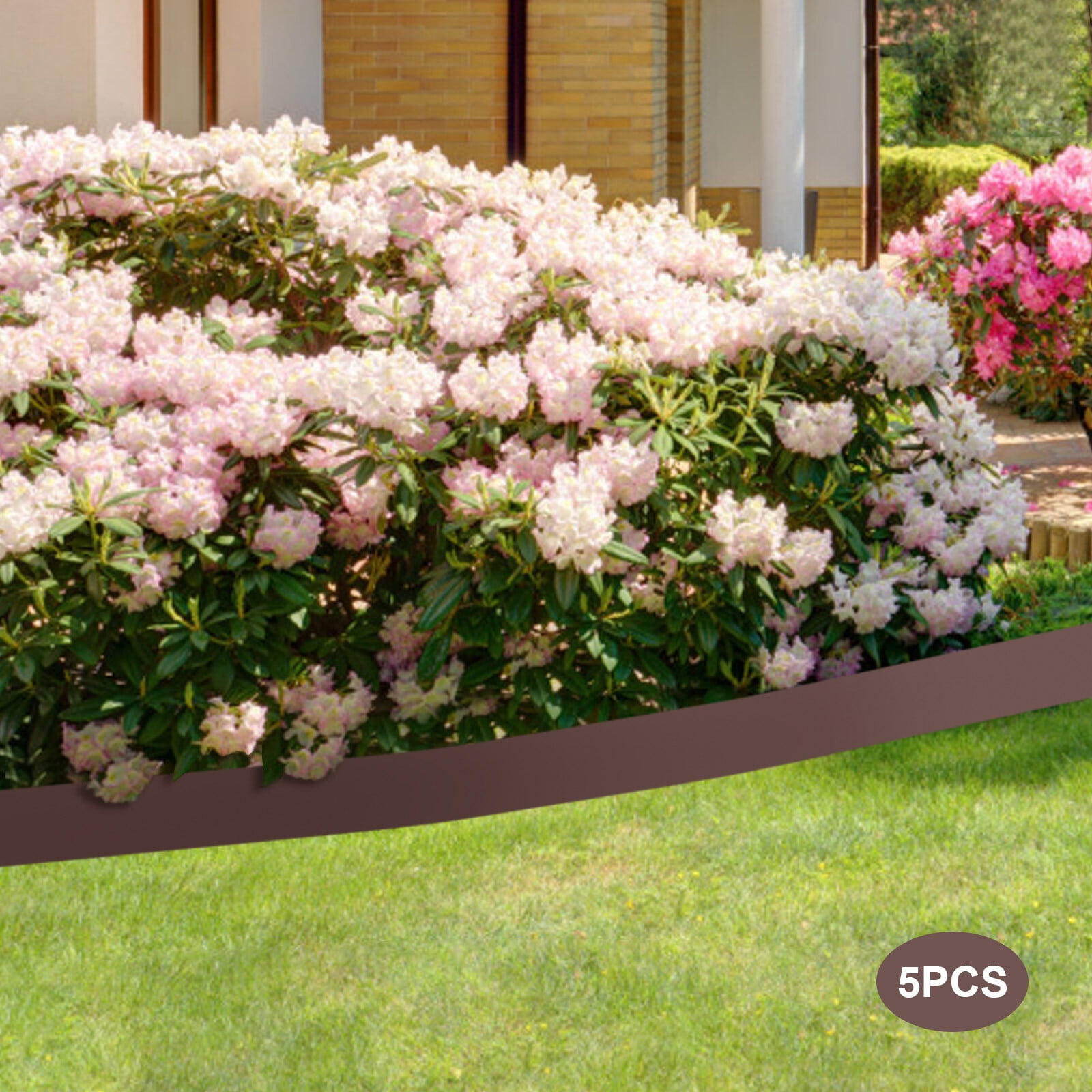 ToppiJoy 5PCS T-shaped Steel Garden Border Metal Barrier Steel Lawn ...