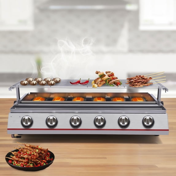 ToppiJoy 6-Burner Outdoor BBQ Grill, Stainless Steel Gas Grill 2800Pa ...