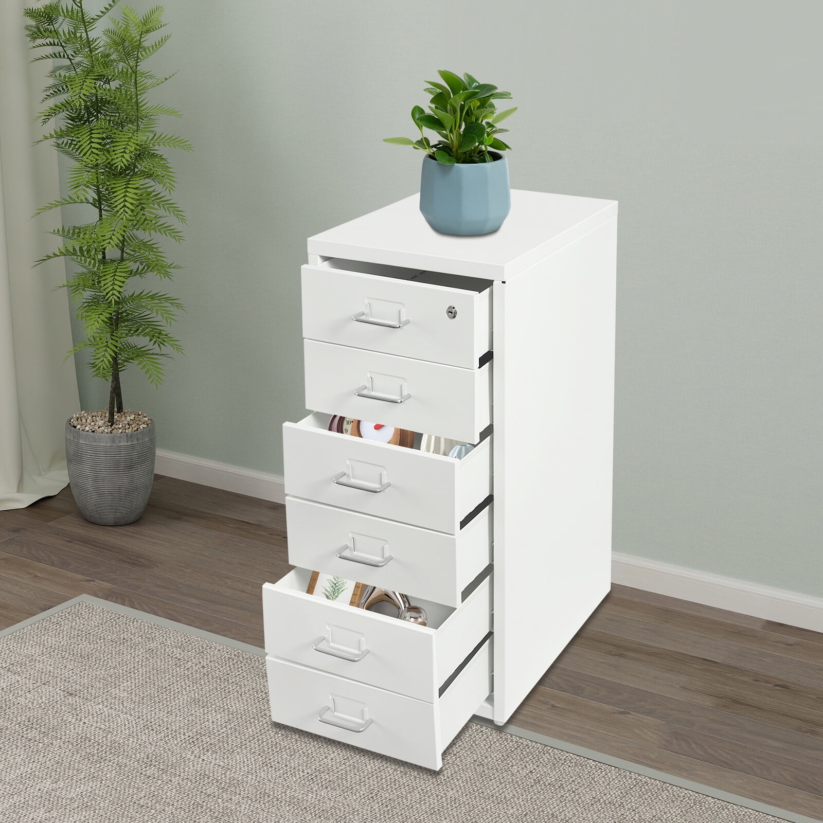 ToppiJoy 6 Tiers Filing Cabinet Metal Vertical File Cabinet Lockable ...