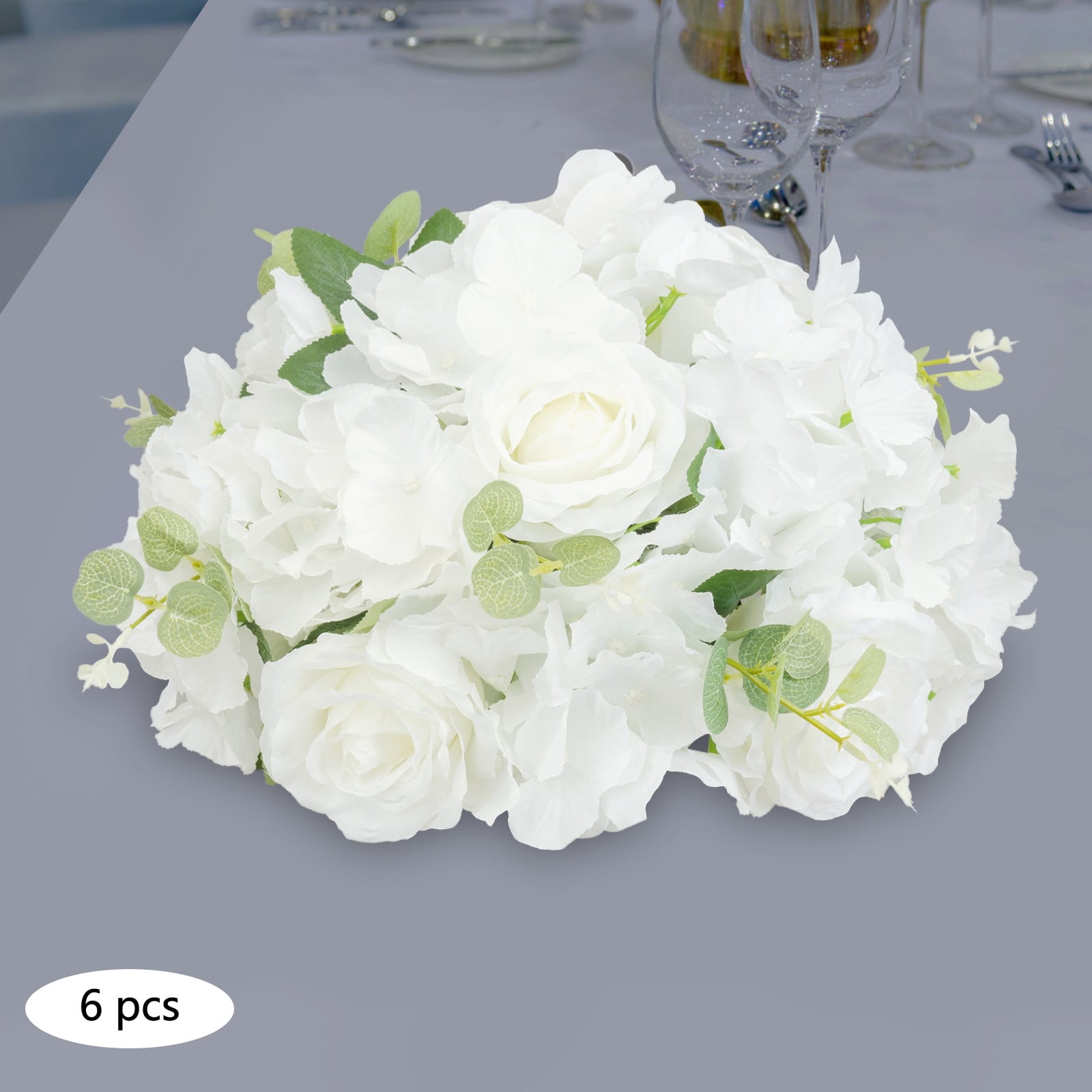 ToppiJoy 6Pcs Artificial Flower Balls Fake Flowers Wedding Arch Flowers ...