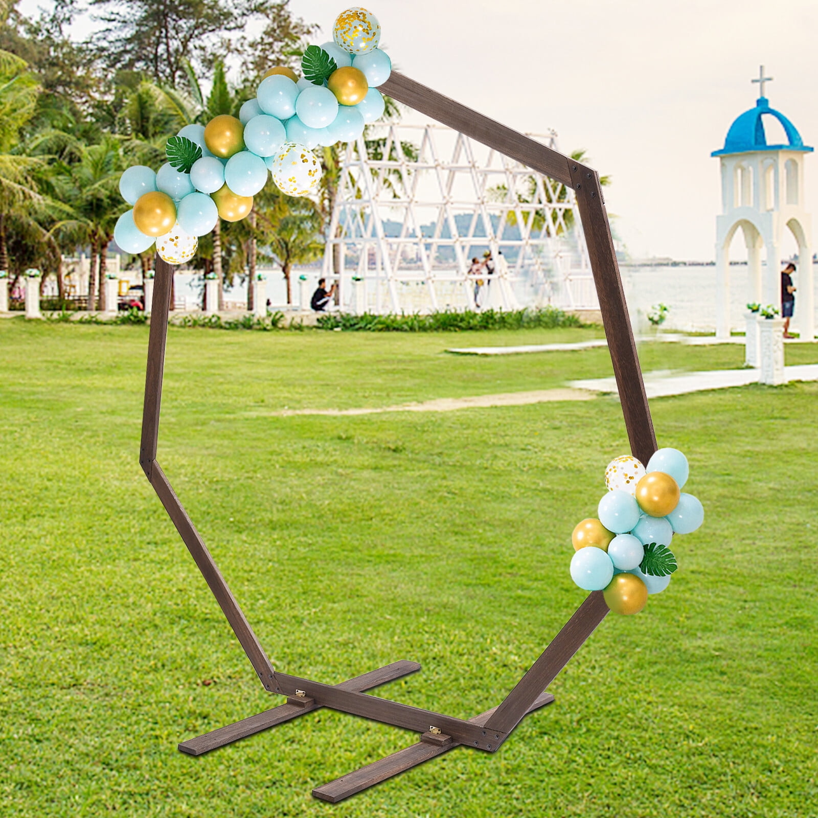 ToppiJoy 7.2FT Rustic Farmhouse Triangle Wood Arch Wedding & Garden ...