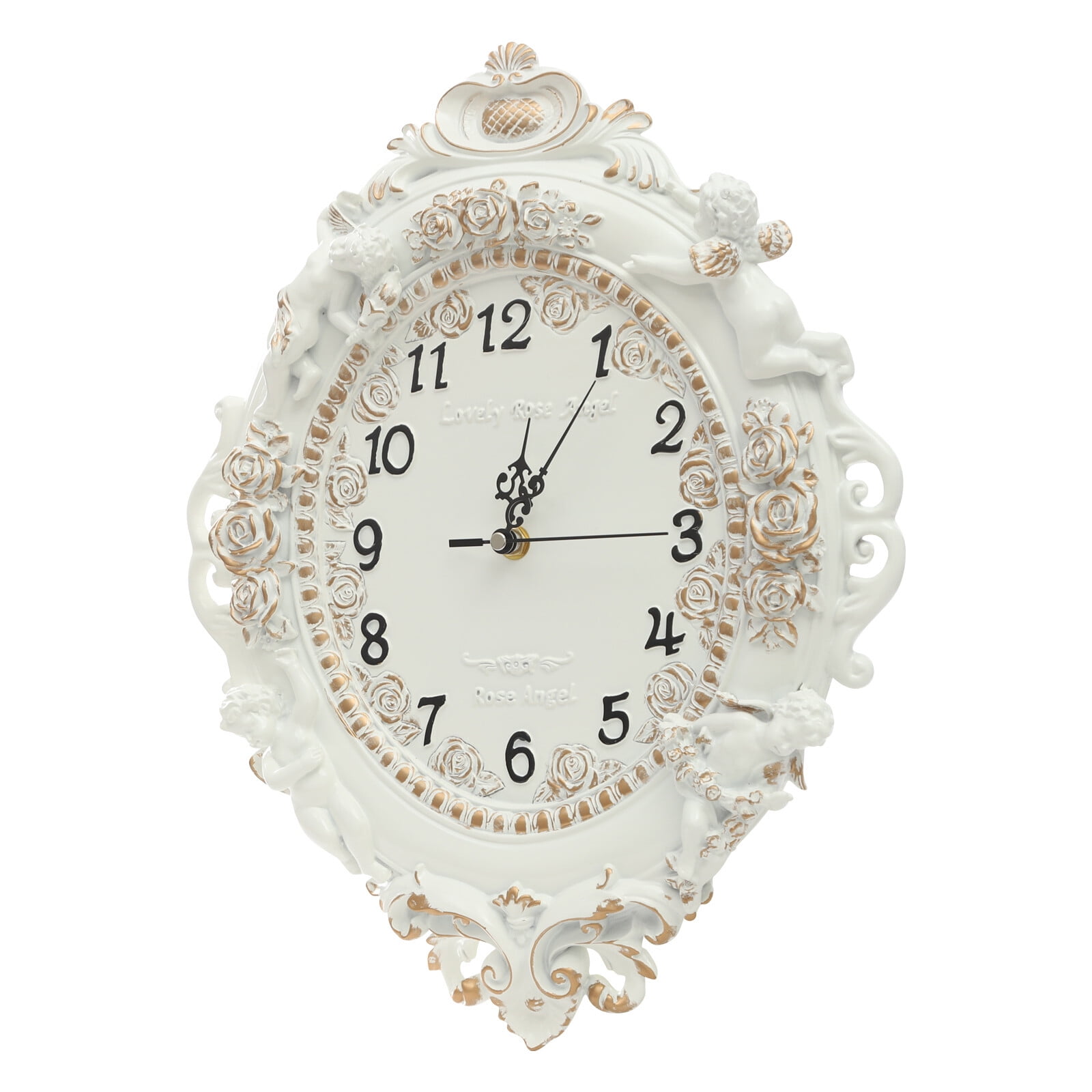 ToppiJoy 7*8.3in Ellipse Wall Clock Wall-Mounted Numbers for Bedroom ...