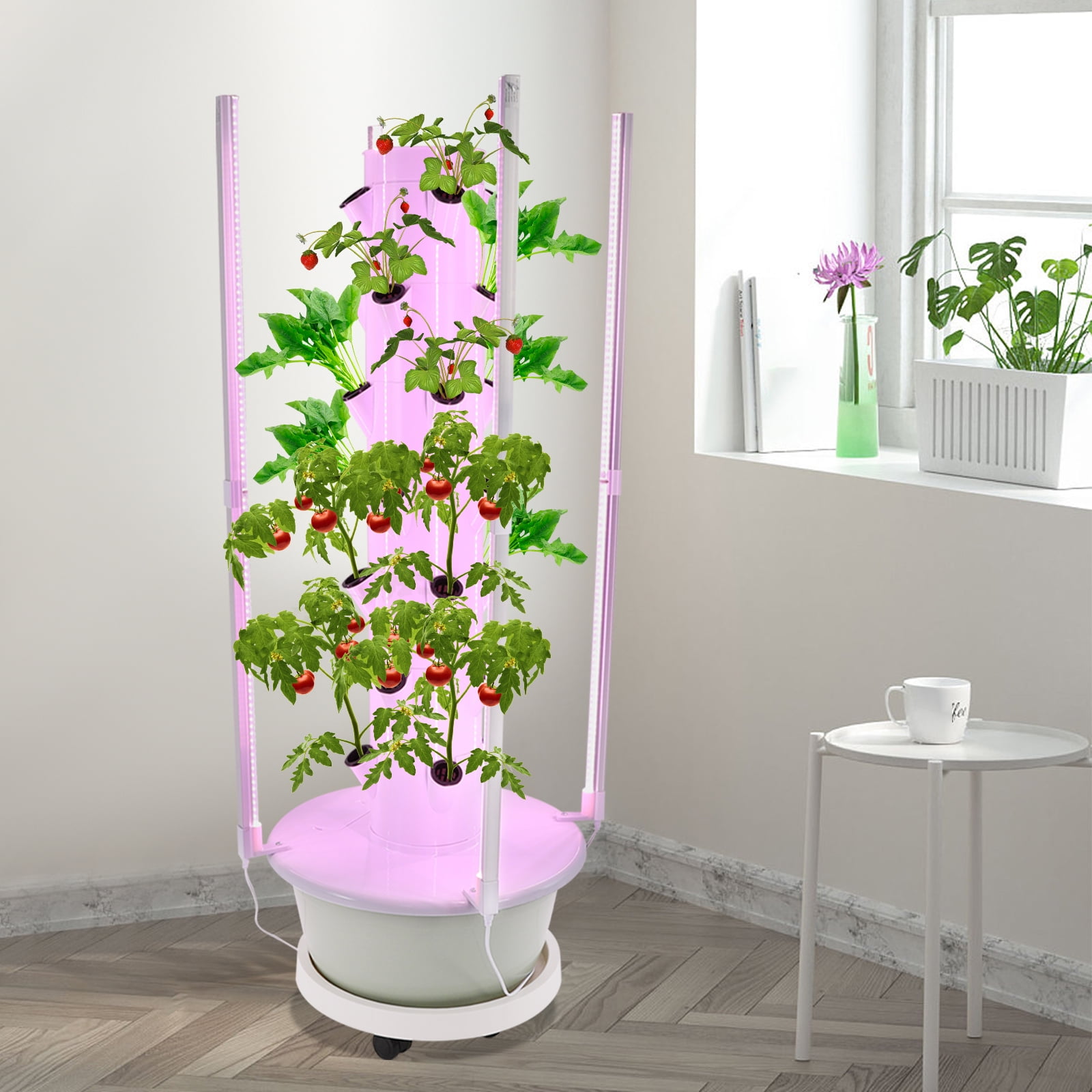 ToppiJoy 7 Tiers 28 Pods Hydroponic Growing System with LED Grow Lights ...