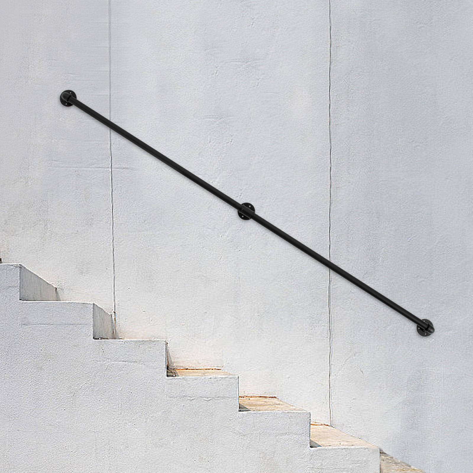 ToppiJoy 7FT Stair Handrail, Metal Staircase Handrail, Pipe Stair ...