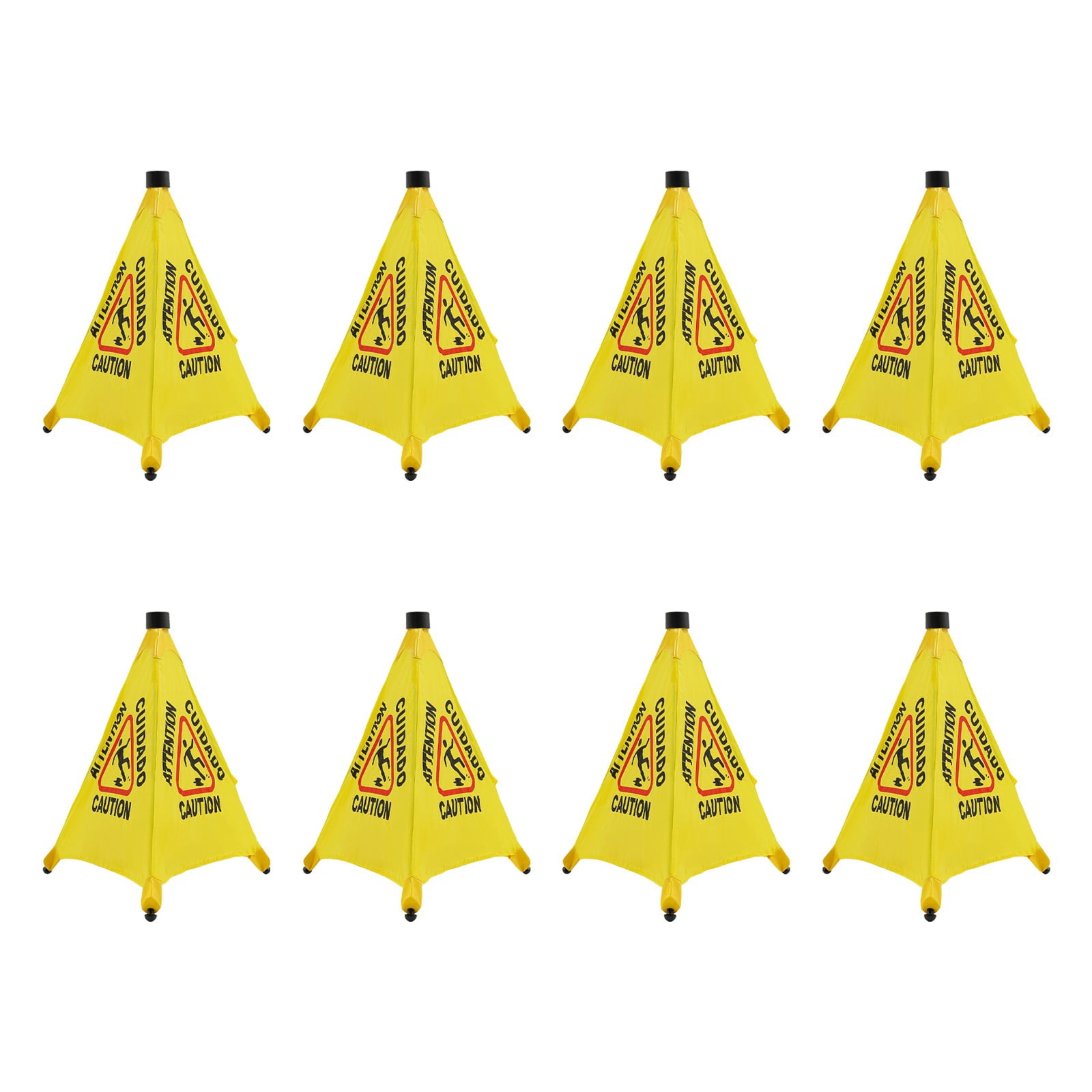 ToppiJoy 8 Pcs Wet Floor Sign with Storage Tube, 20 Inch Safety Signs ...