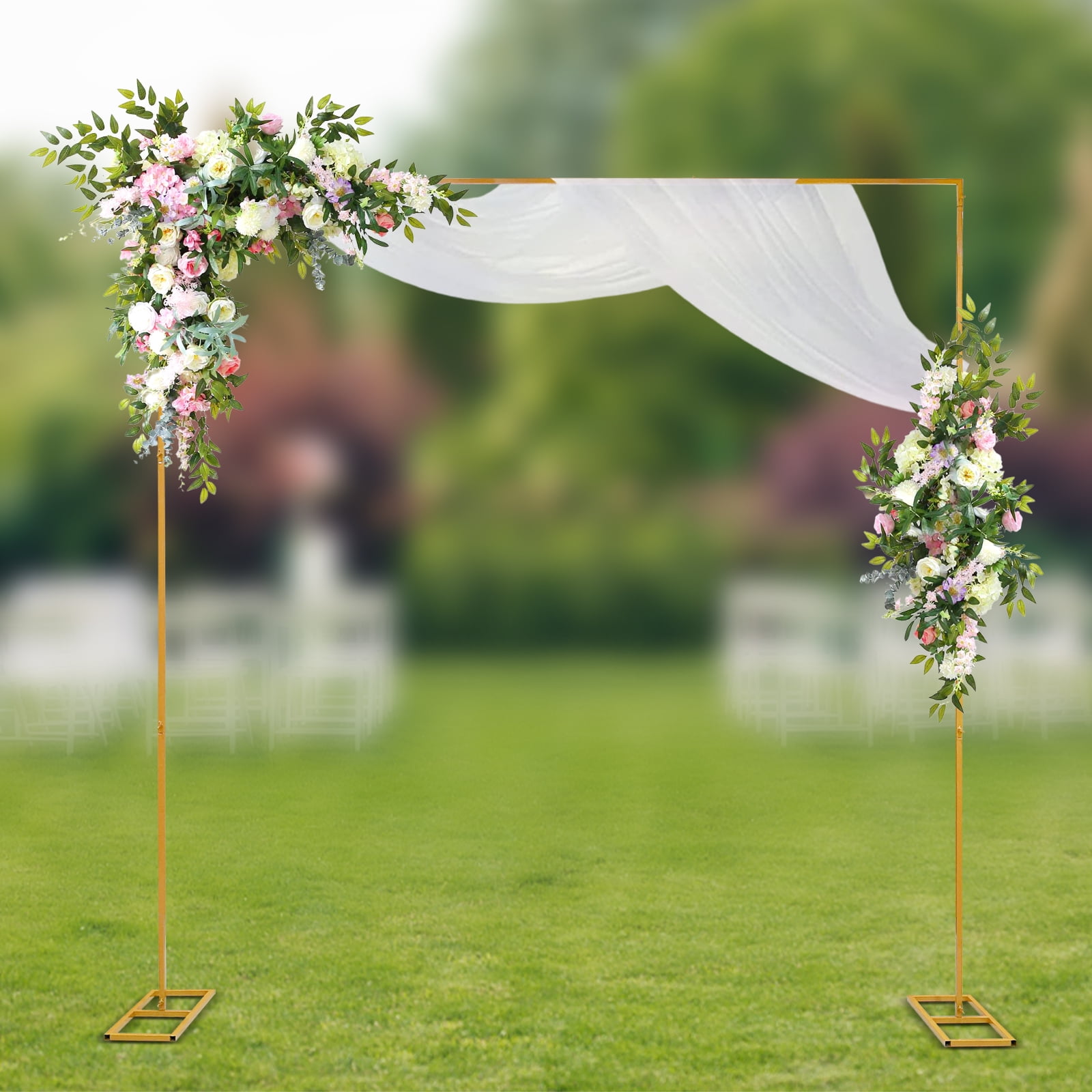 ToppiJoy Adjustable Backdrop Stand Kit 3.6ft-9.8ft Height Gold Metal ...