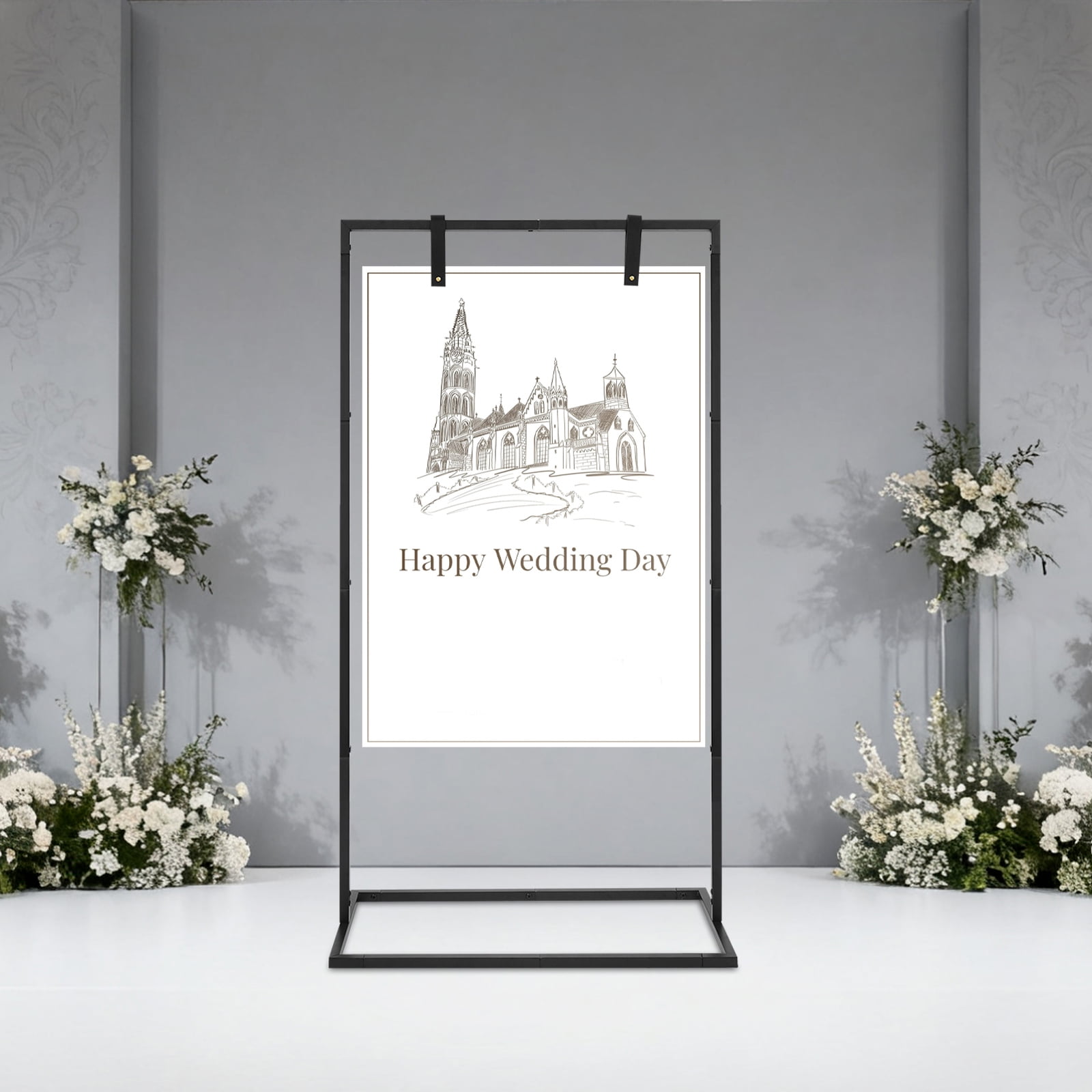 ToppiJoy Adjustable Display Stand for Wedding Sign, Metal Wedding ...