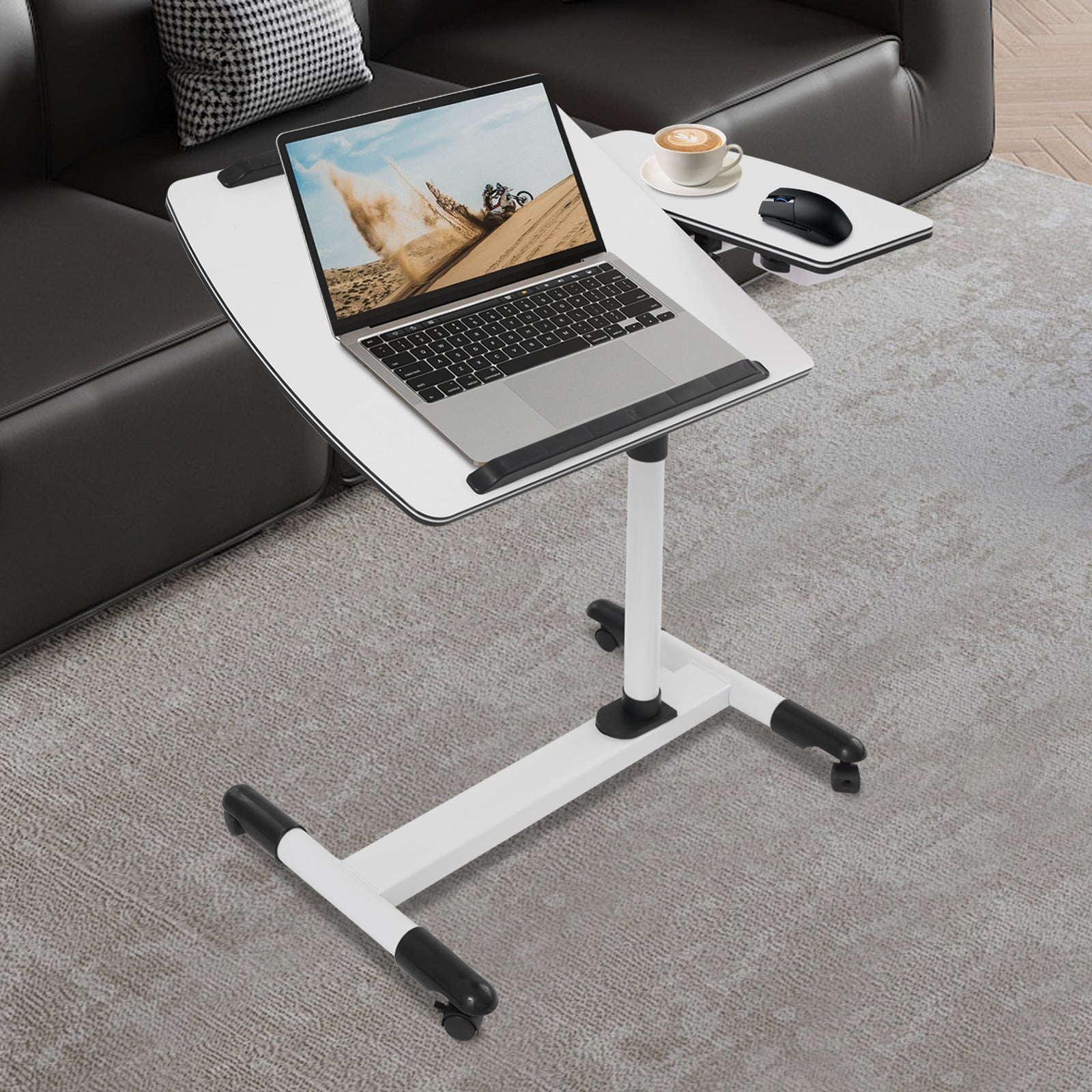 ToppiJoy Adjustable Height & Tilt Angle, Overbed Table with Wheels ...