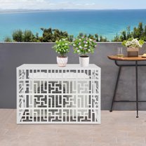 Metal AC Unit Privacy Fence Cover Panel - Outdoor Air Conditioner Hide ...
