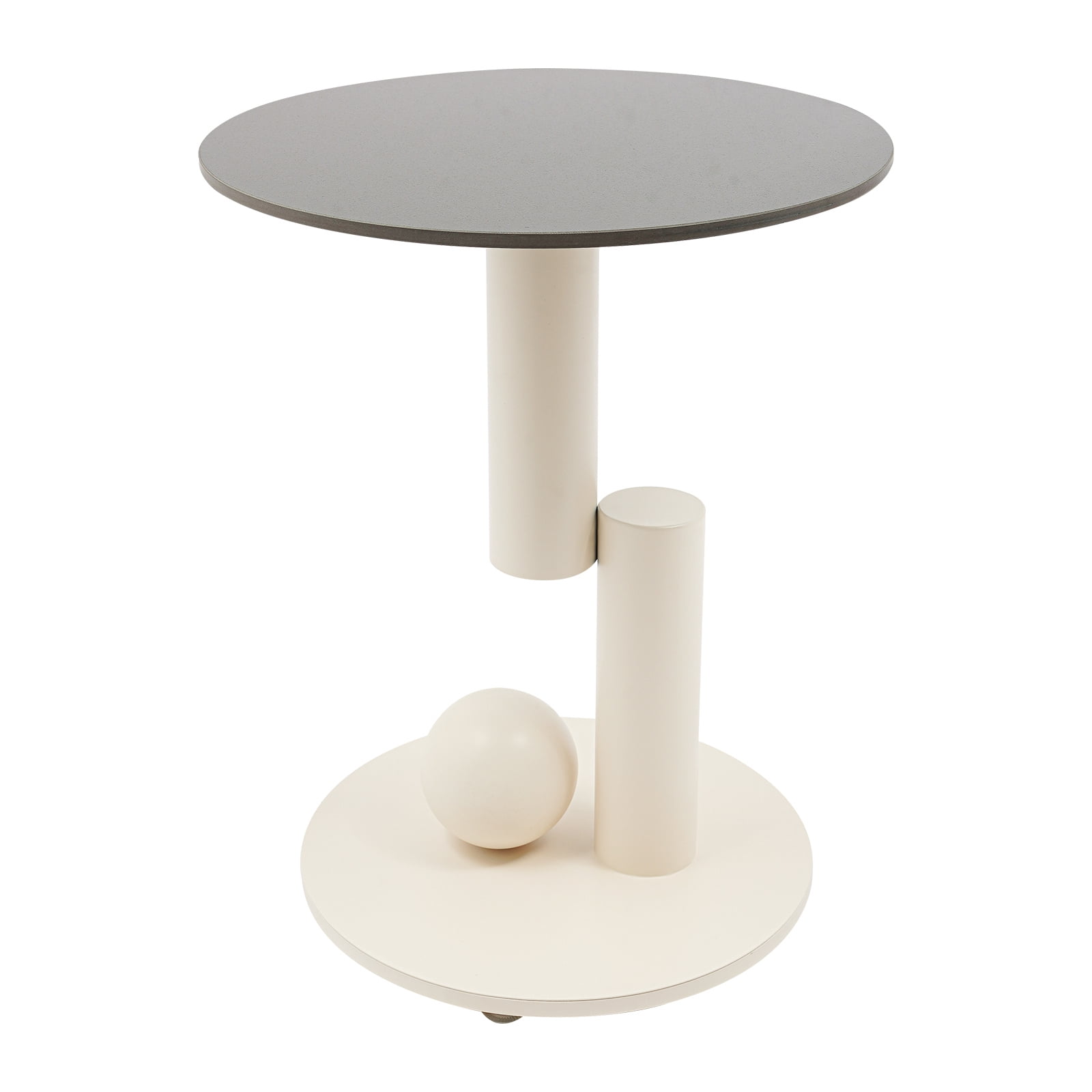 ToppiJoy Black & Apricot Round Coffee Table Modern Small Side Table ...