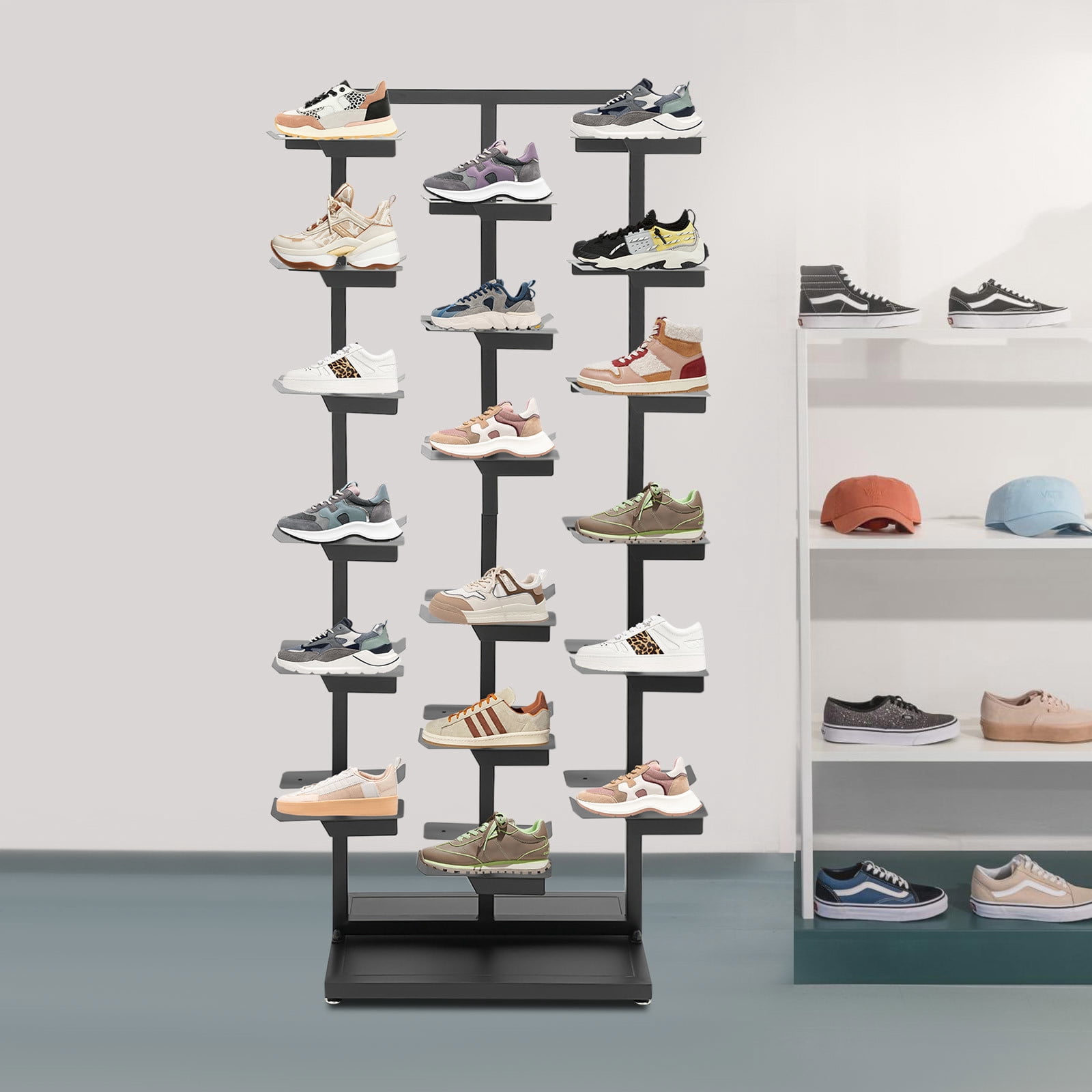 ToppiJoy Commercial Shoe Rack Display Holds 18 Pairs of Shoes, Retail ...