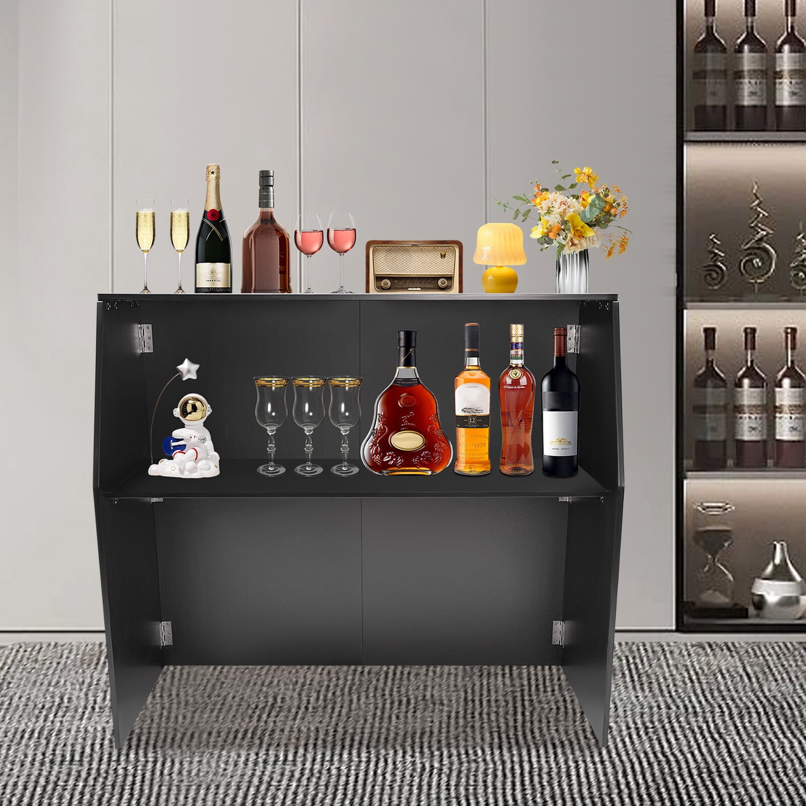 ToppiJoy Foldable Bar, Portable Event Bar, Portable Bar Cabinet for ...