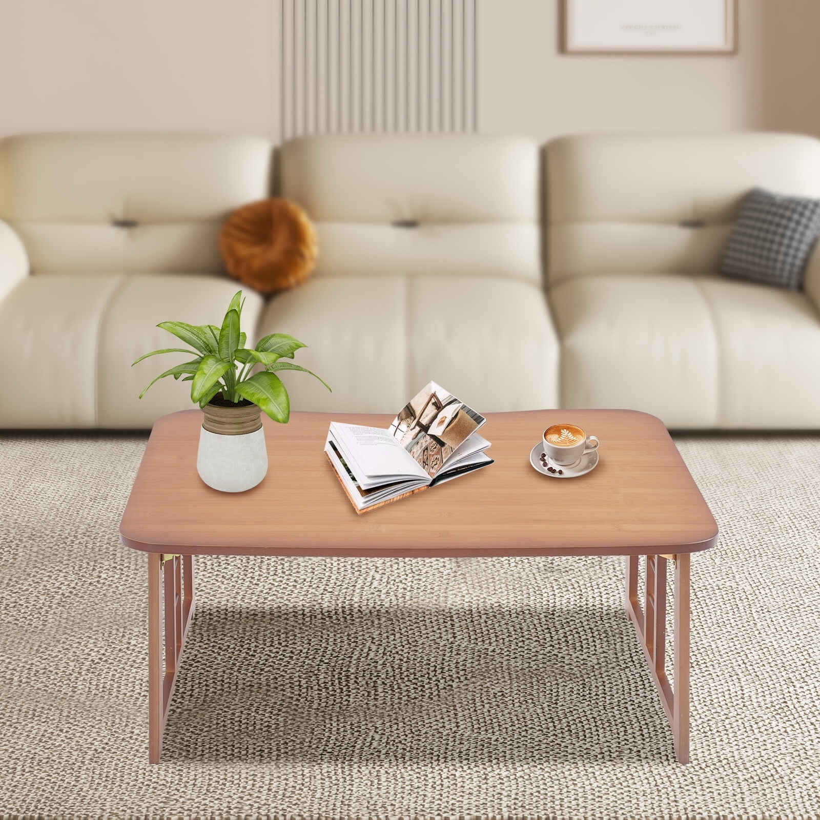 ToppiJoy Foldable Coffee Table, 31.5 x 20 Inch Folding Table with ...