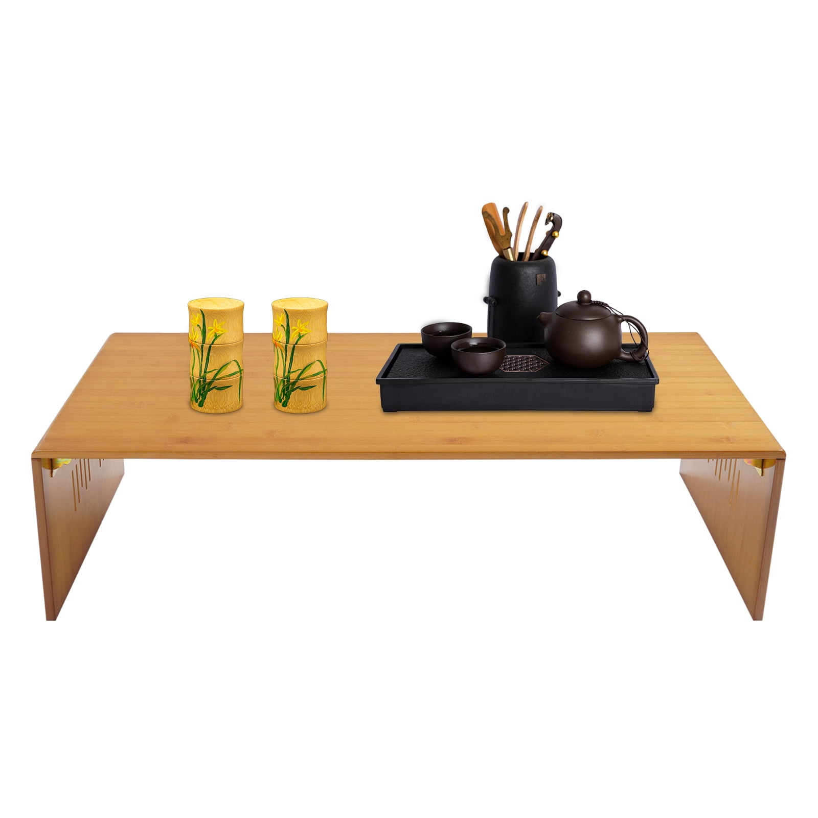 ToppiJoy Folding Coffee Table, Portable Bamboo Low Floor Table for Tea ...